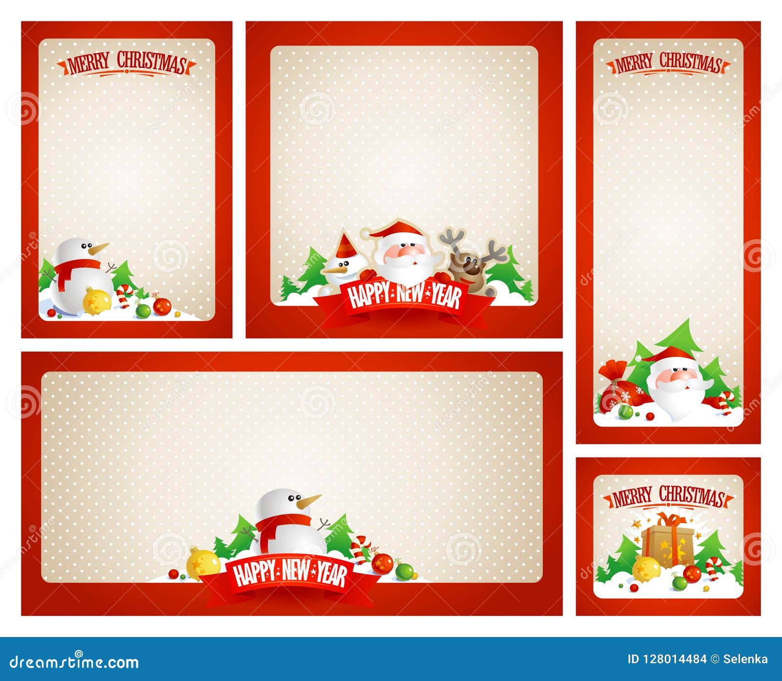 Christmas Frames Set with Santa Stock Vector - Illustration of frame ...