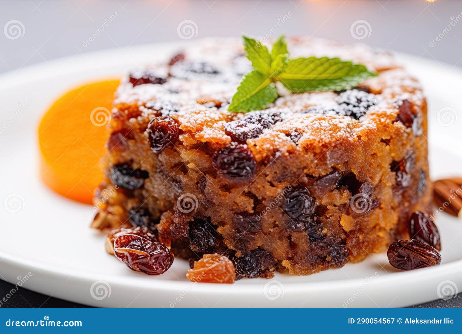 Christmas Fruit Cake with Raisins. Generative Ai Stock Image - Image of ...