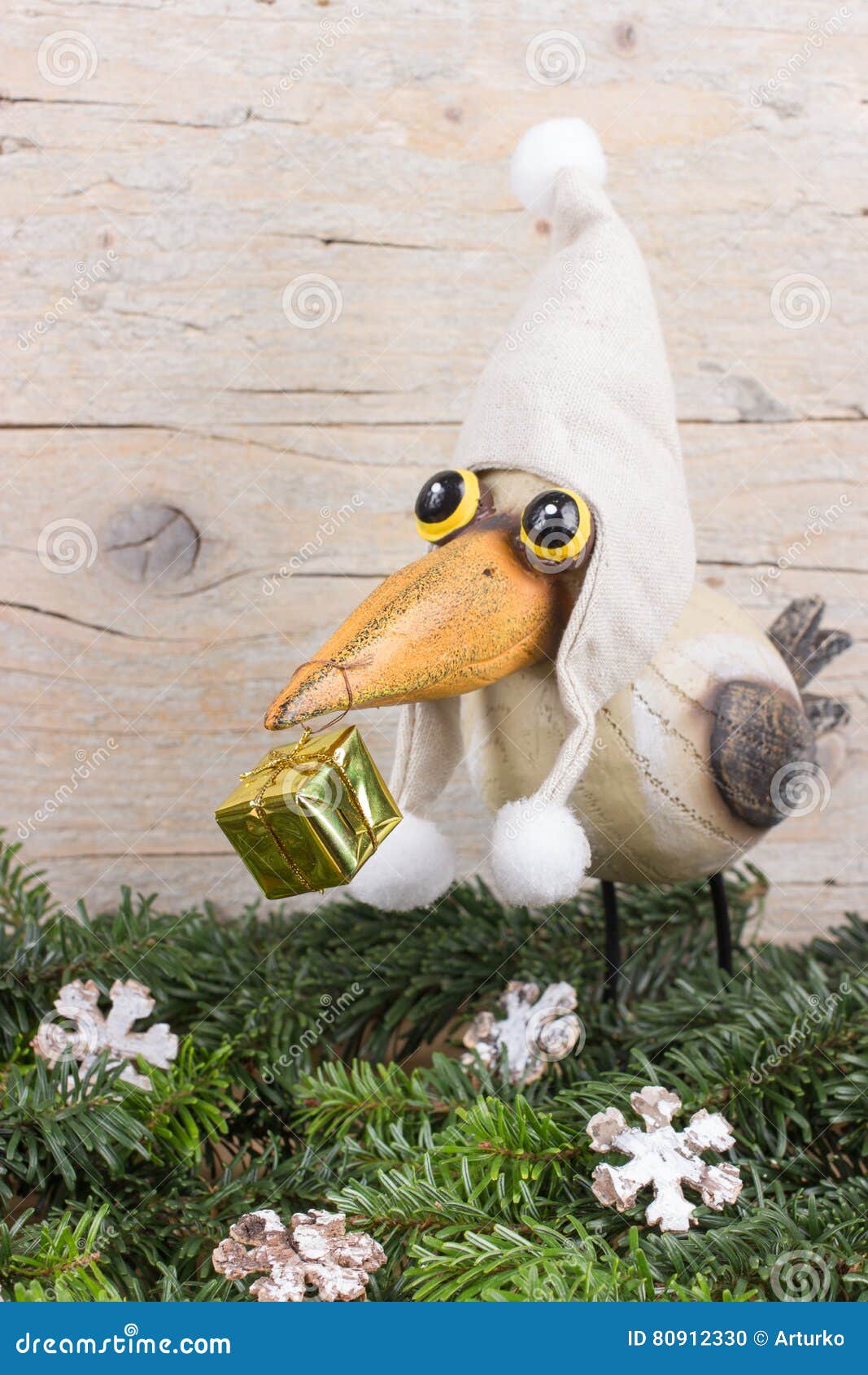 Christmas funny bird stock photo. Image of bird, gift - 80912330