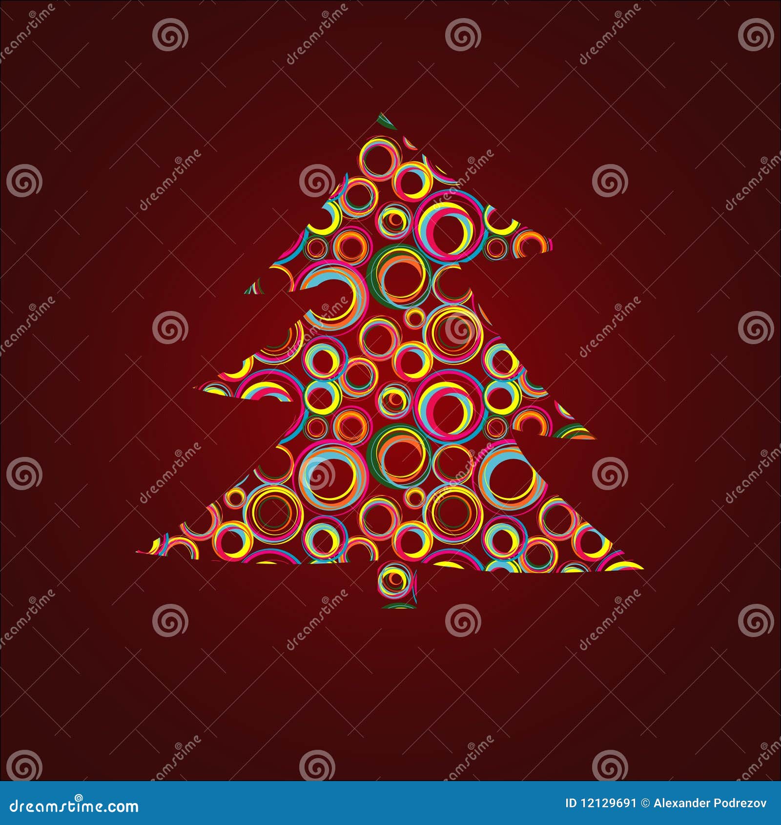 Christmas fur tree. stock vector. Illustration of greeting - 12129691