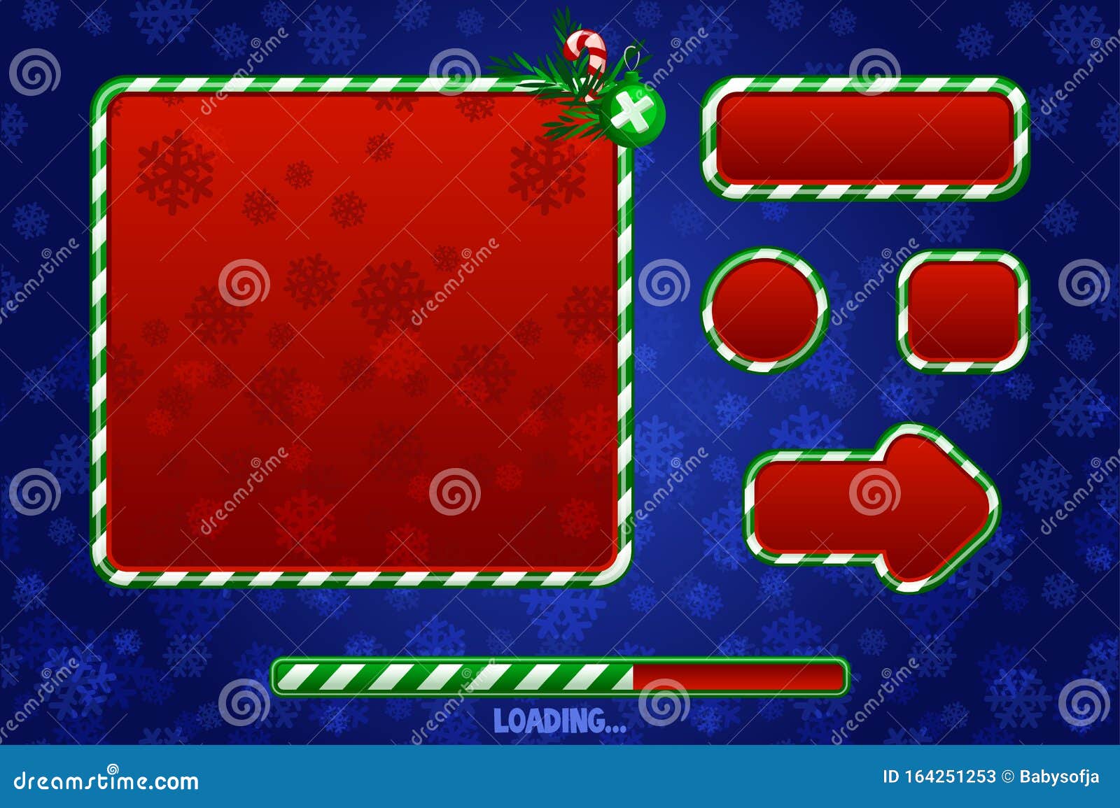 Christmas Game UI Utilities for UI Graphic Assets. Buttons, Boards and ...