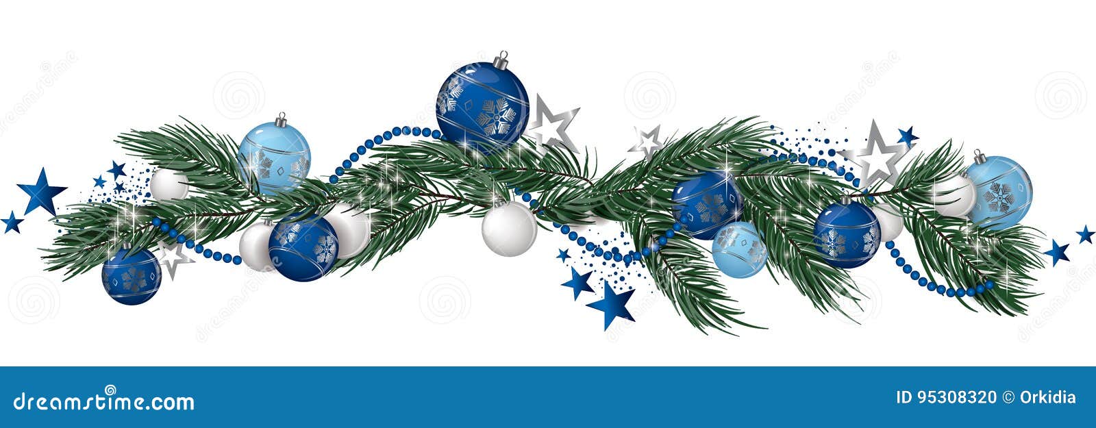 Christmas garland banner stock vector. Illustration of glitter - 95308320