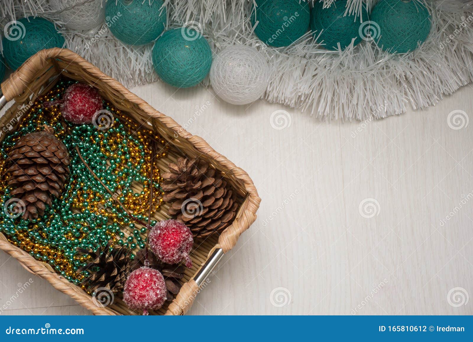 Christmas garland box stock photo. Image of frozen, round - 165810612