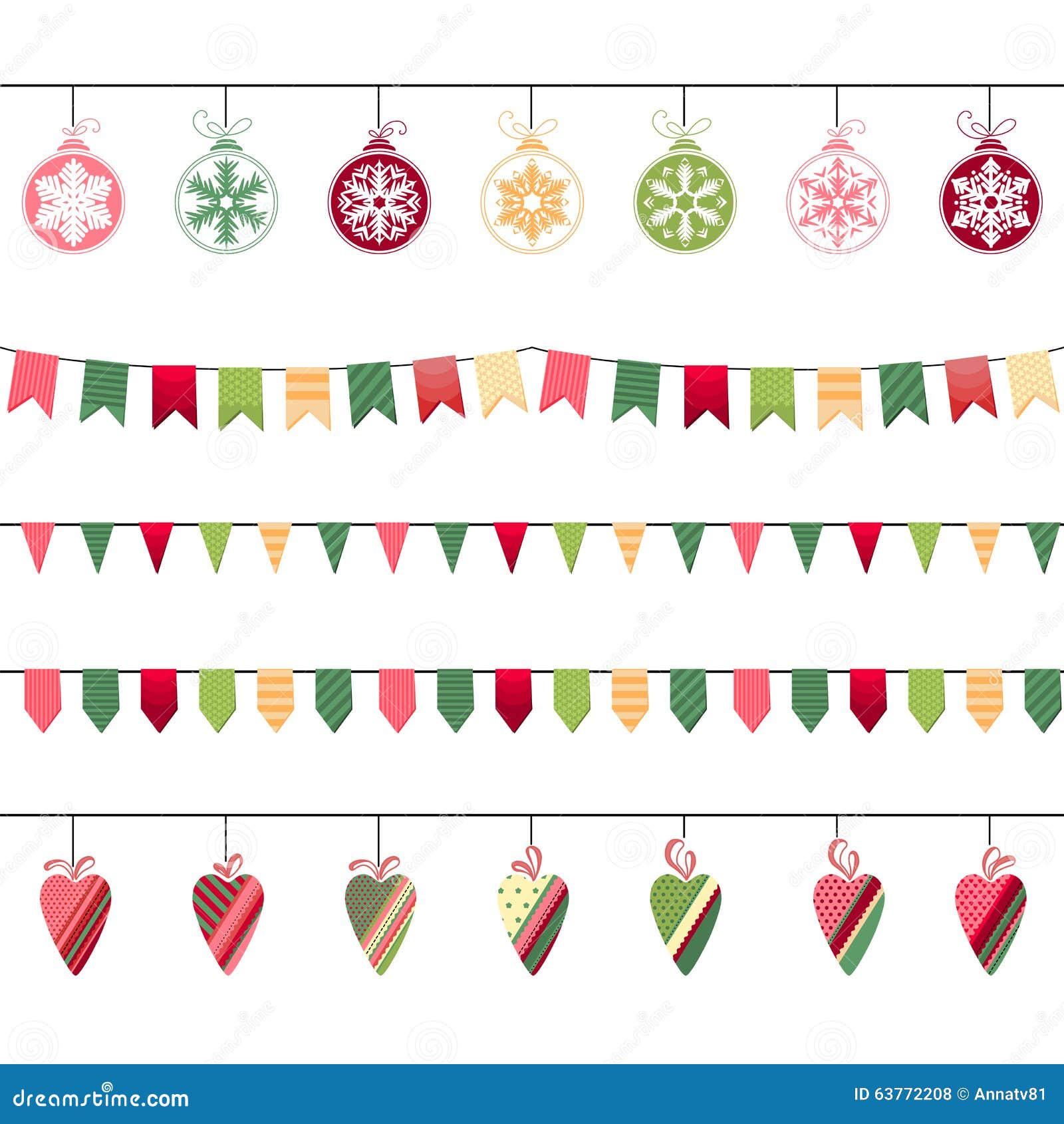 Christmas Garlands, Endless Horizontal Texture. Stock Vector ...