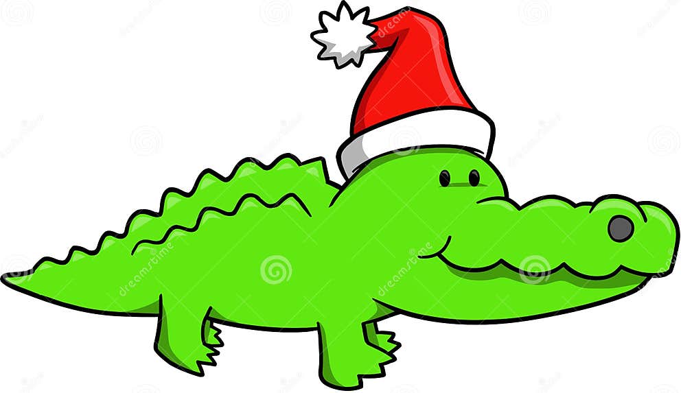 Christmas Gator Vector stock vector. Illustration of winter - 6858896