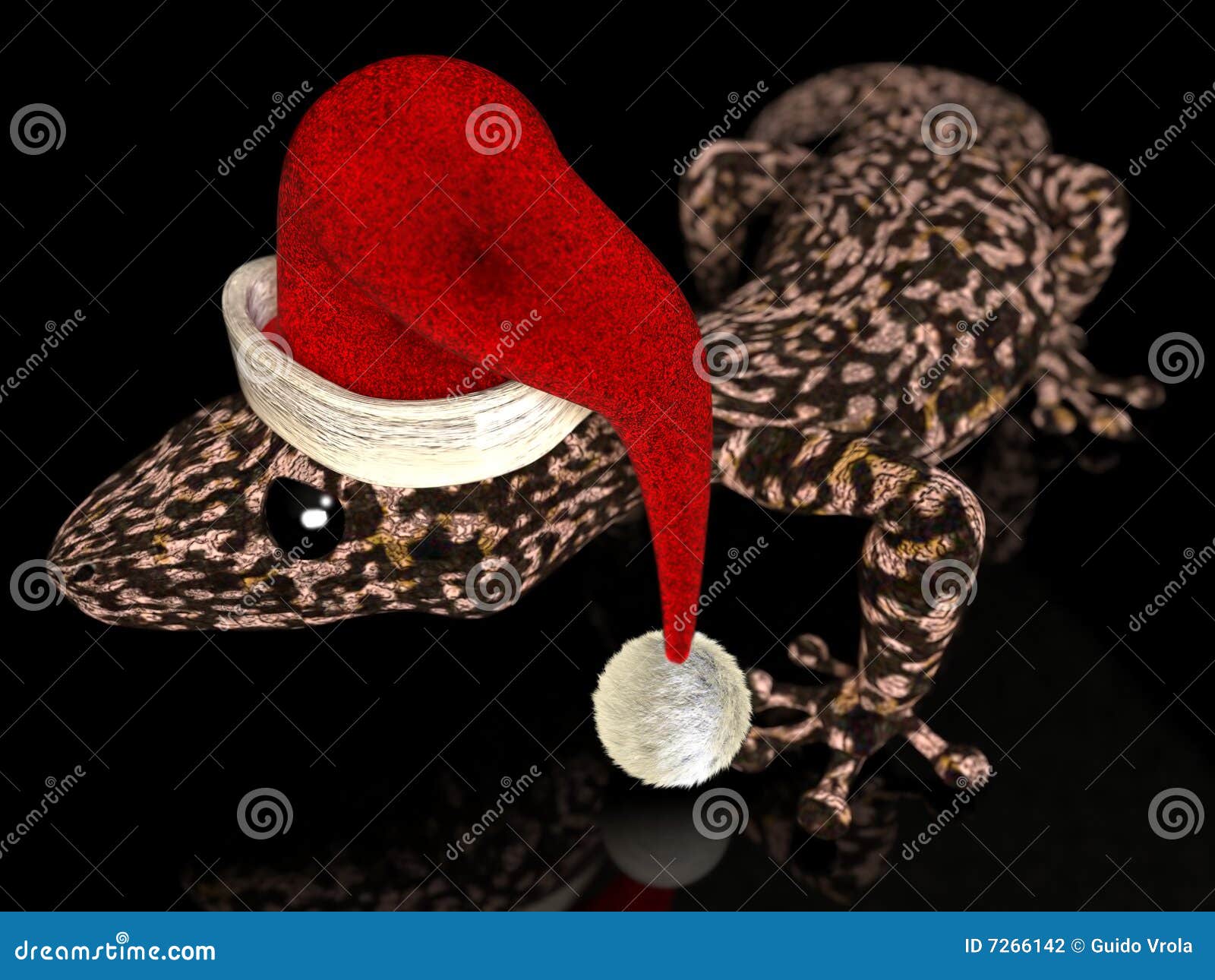 Christmas gecko stock illustration. Illustration of black - 7266142