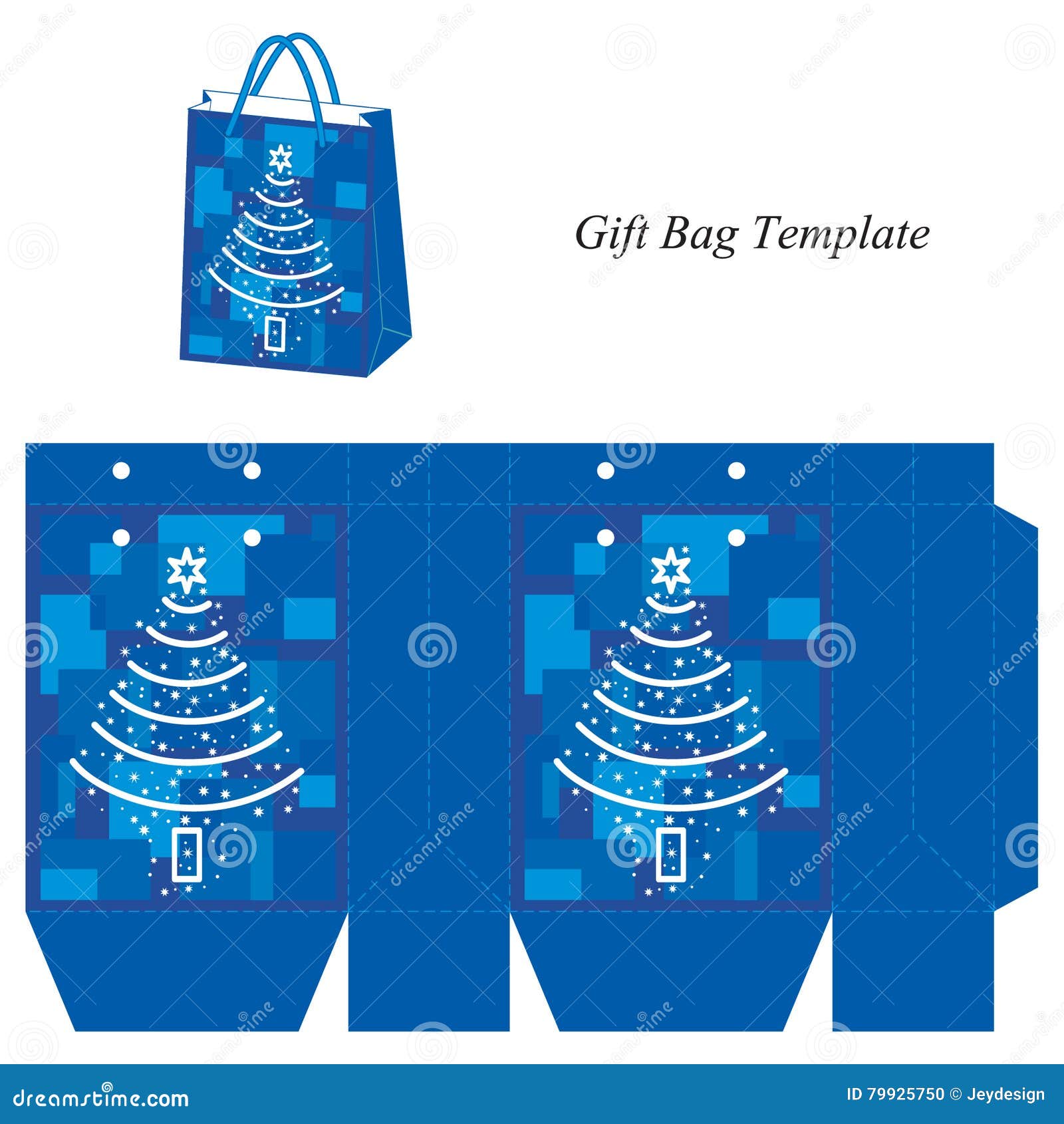 Christmas Gift Bag Template, Vector Illustration Stock Vector ...