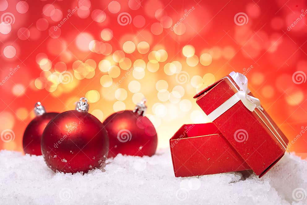 Christmas gift and balls stock image. Image of balls - 21606941