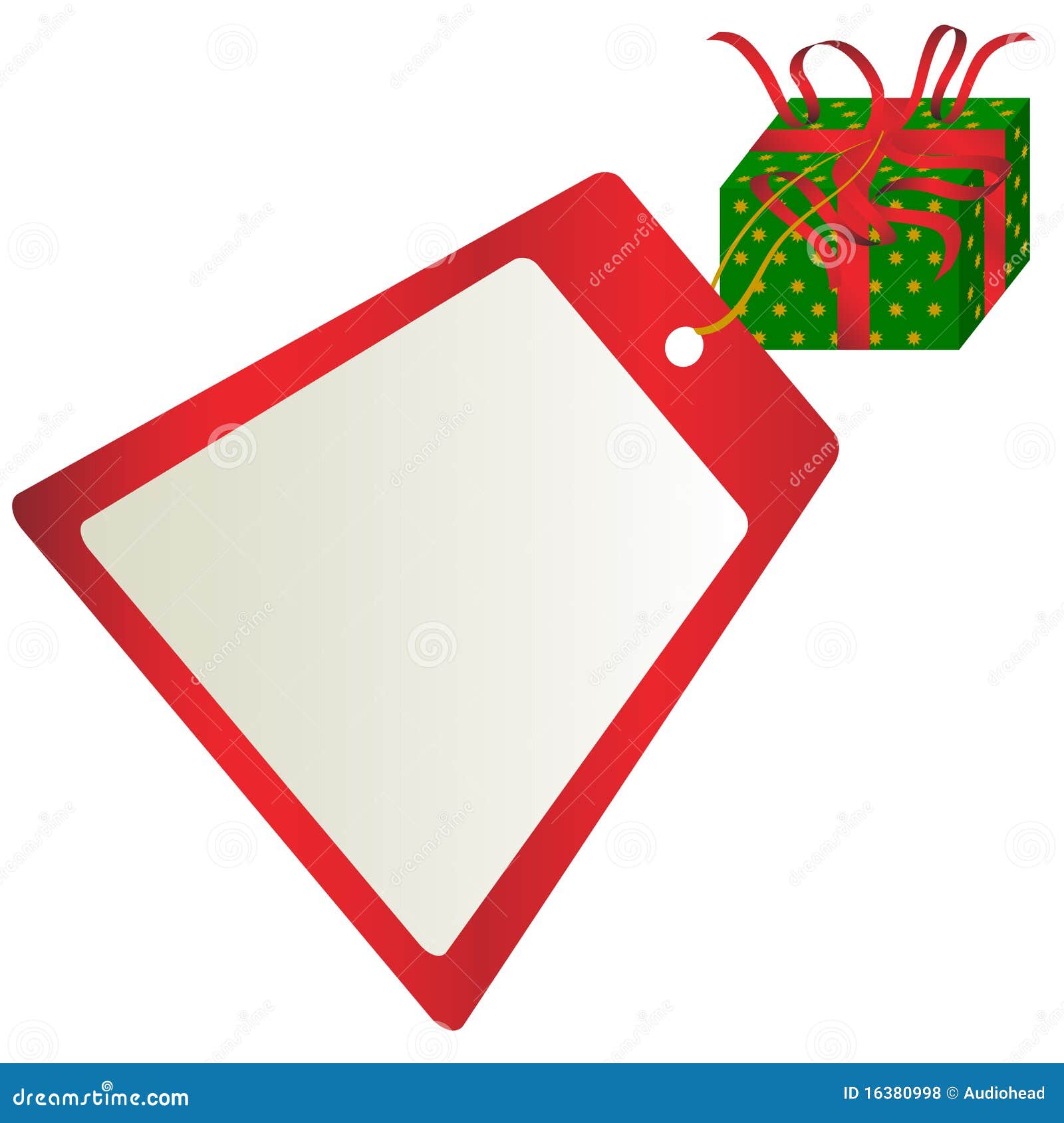Christmas Gift with Blank Tag Stock Vector - Illustration of paper ...