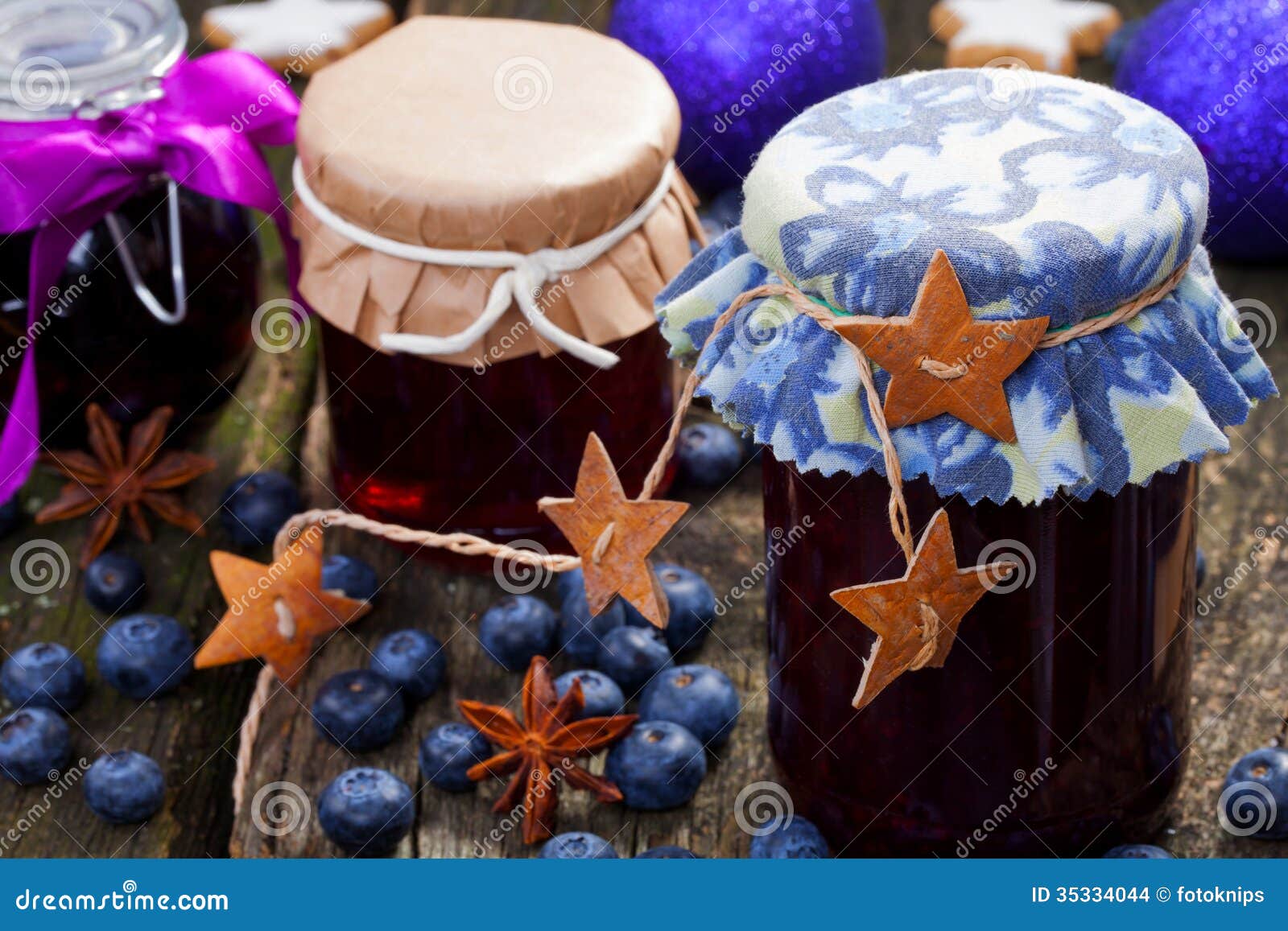 Christmas Gift Blueberry Jelly Stock Photo - Image of berries ...