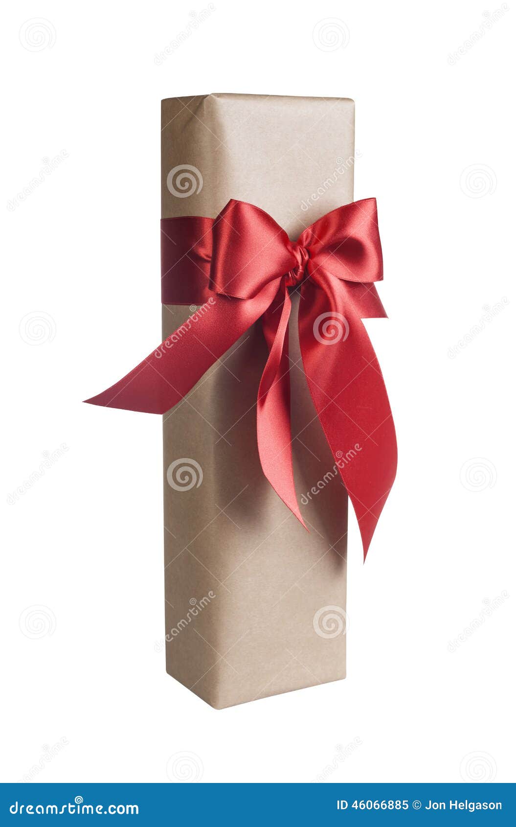 Christmas Gift with Bow Isolated Stock Image - Image of standing ...