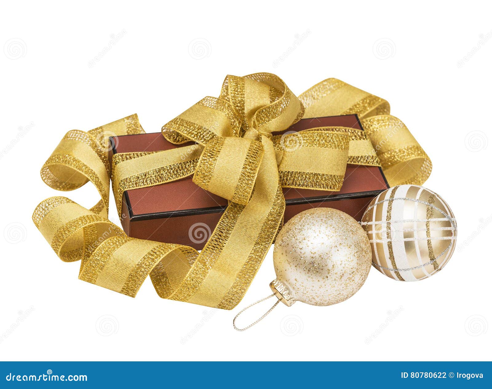 Christmas Gift Box with Christmas Ball Stock Photo - Image of paper ...