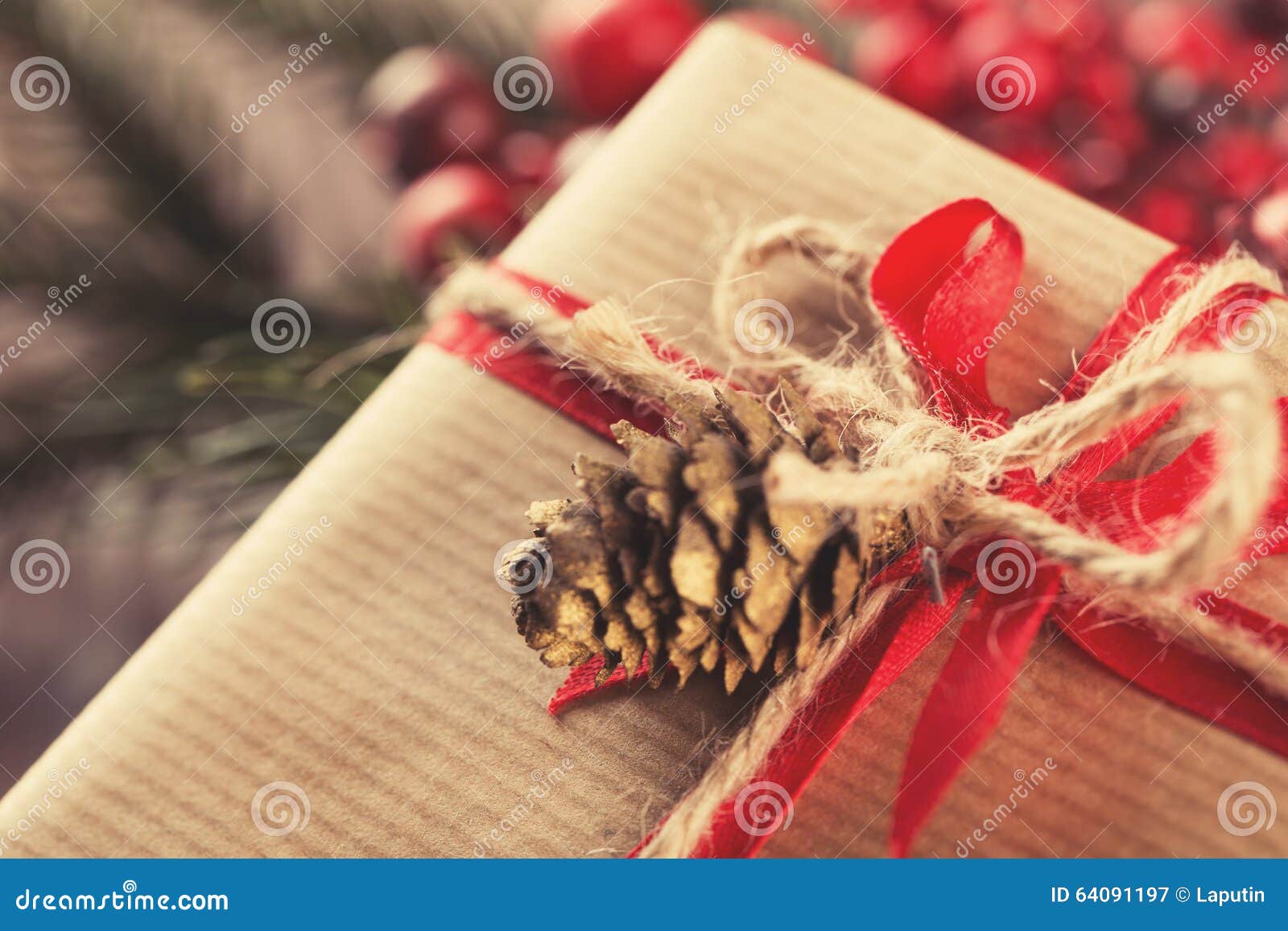 Christmas Gift Box Close-up Stock Image - Image of birthday, ribbon ...