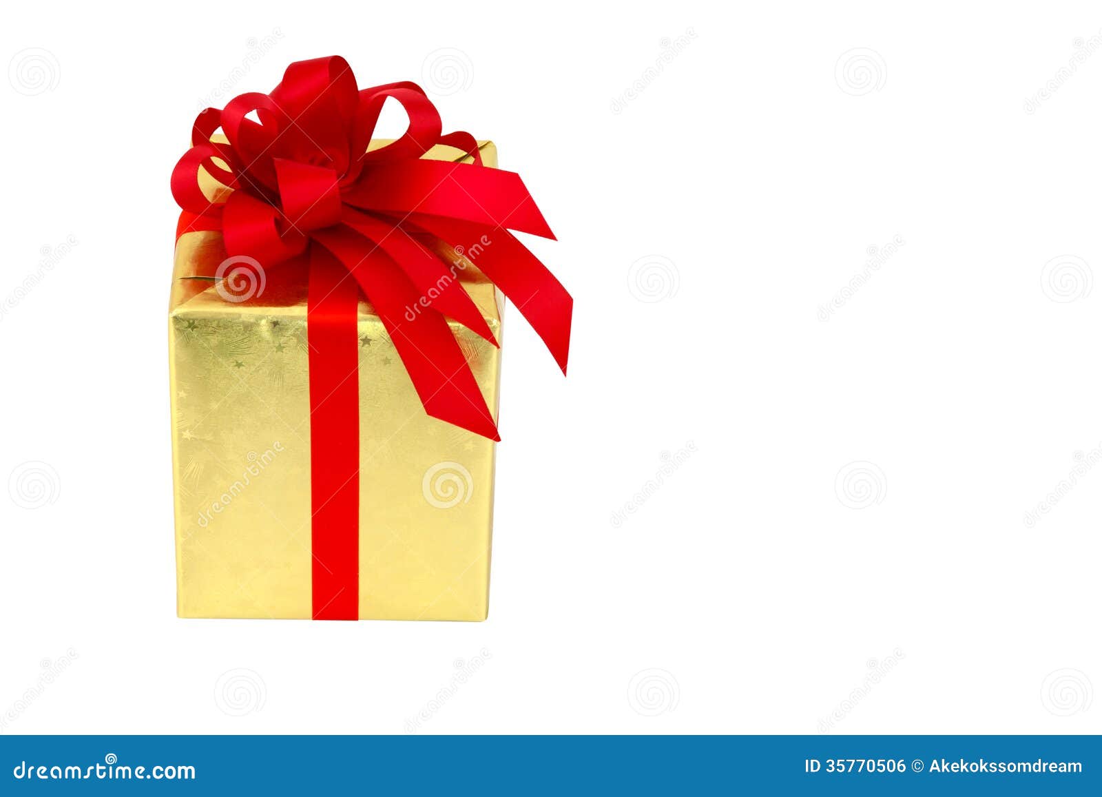 Christmas Gift Box Isolated on White Background Stock Photo - Image of ...