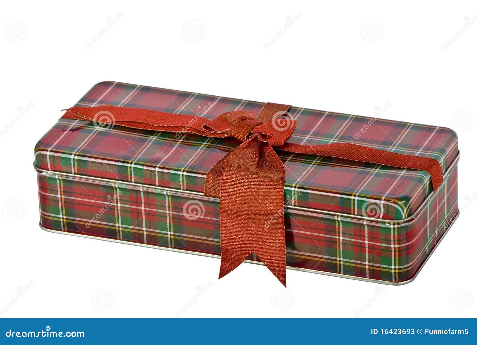 Christmas Gift Box with Ribbon and Bow Stock Image - Image of claus ...
