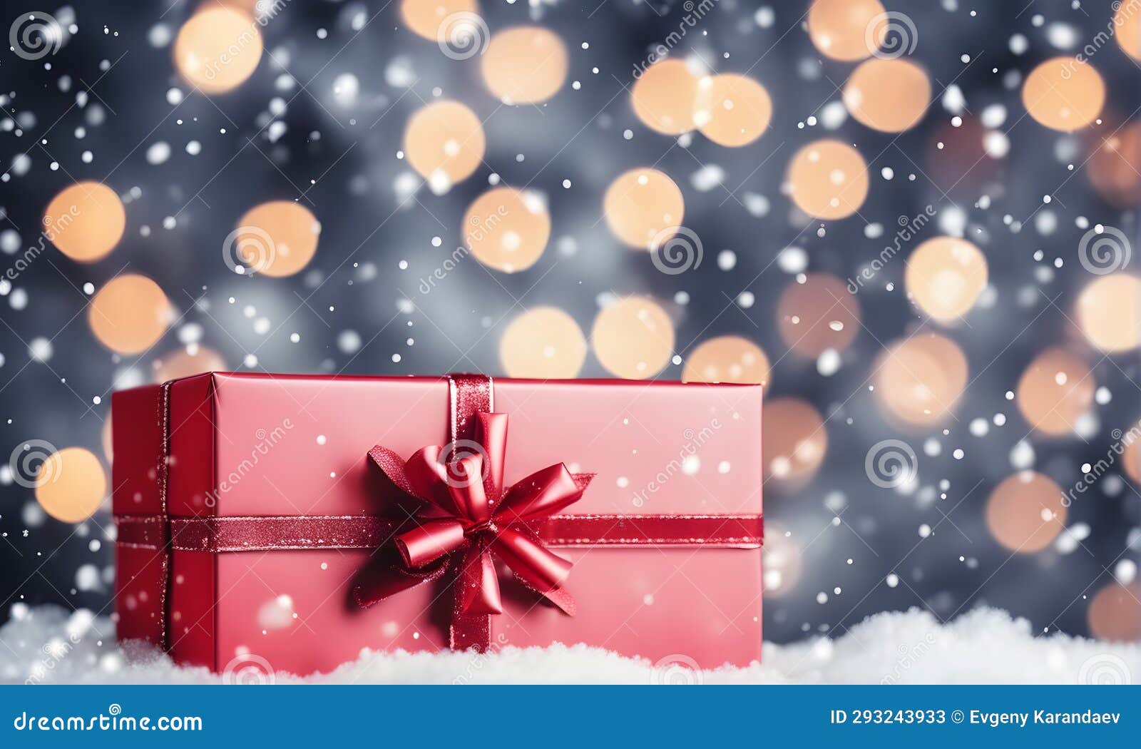 Christmas Gift Box on Table Stock Illustration - Illustration of ...