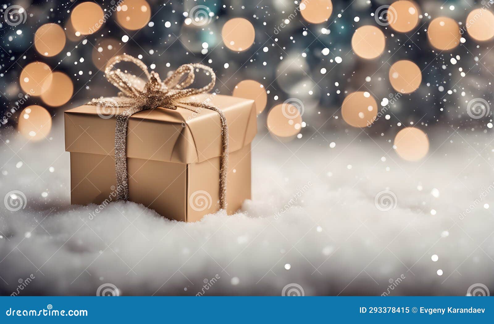 Christmas Gift Box on Table Stock Illustration - Illustration of ...
