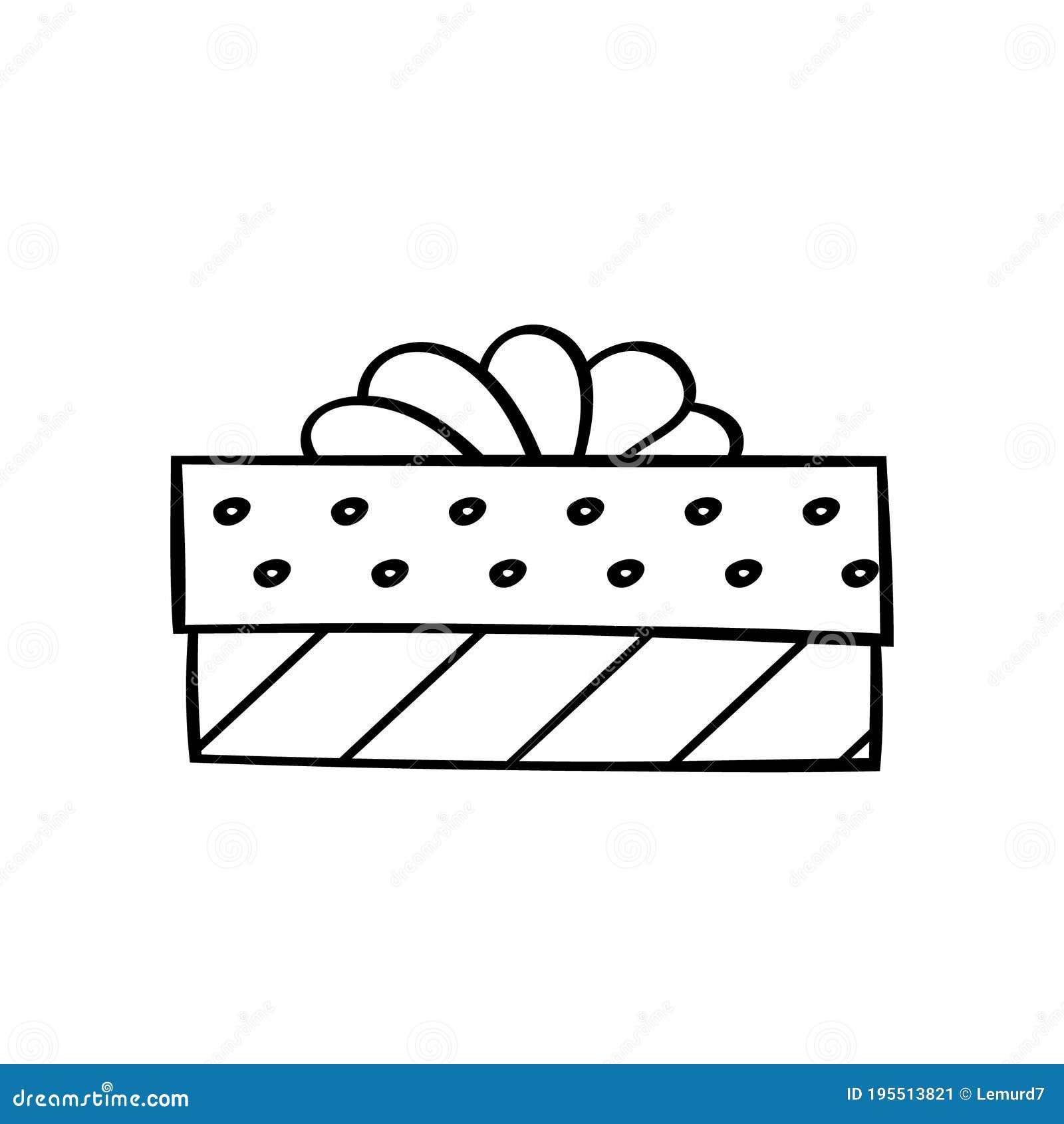 Gift Wrapping. Vector Illustration in Doodle Style. Isolated Object on ...