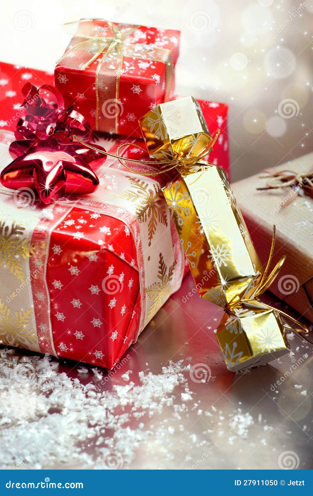 Christmas Gift Boxes and Cracker Stock Photo - Image of background ...
