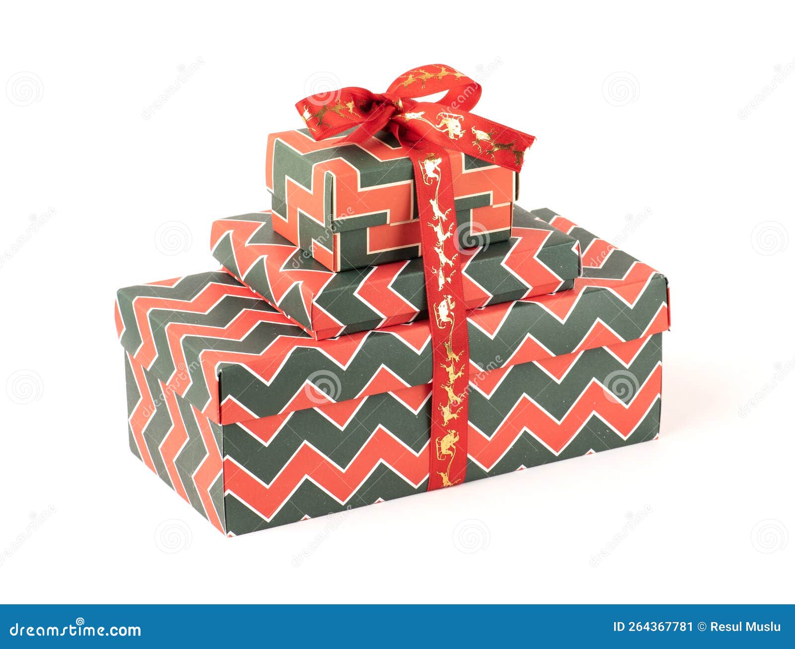 Christmas Gift Boxes Isolated on White Background. Stock Image - Image ...