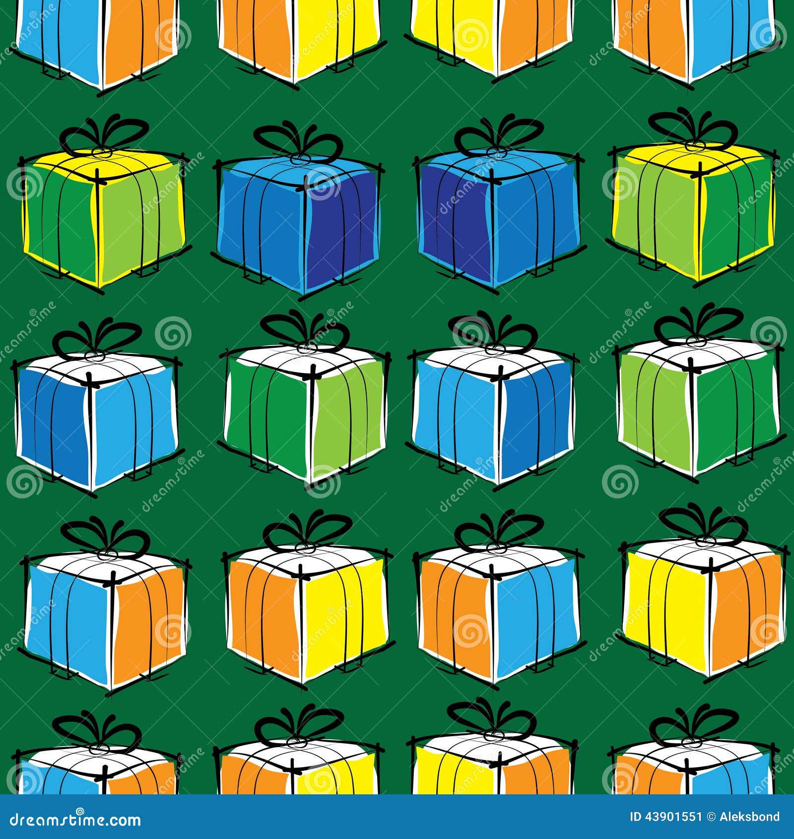 Christmas Gift Boxes Seamless Pattern Stock Illustration - Illustration ...