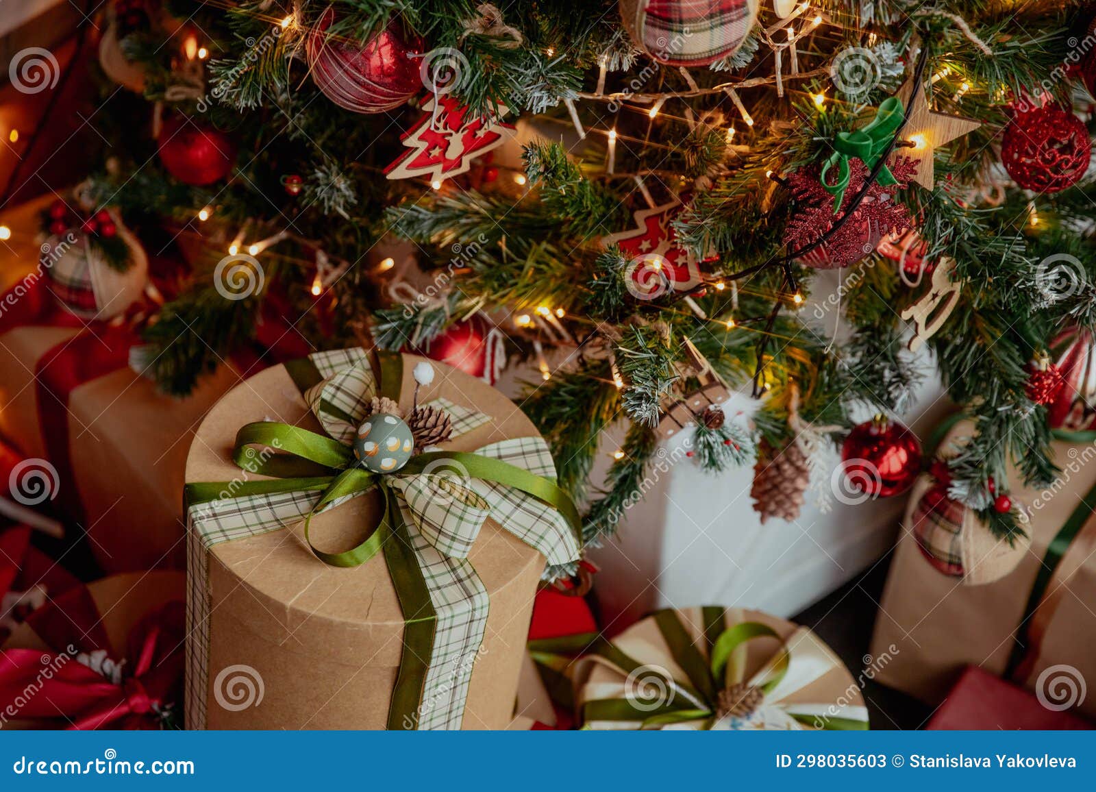 Christmas Gift Boxes Under the Christmas Tree Stock Image - Image of ...