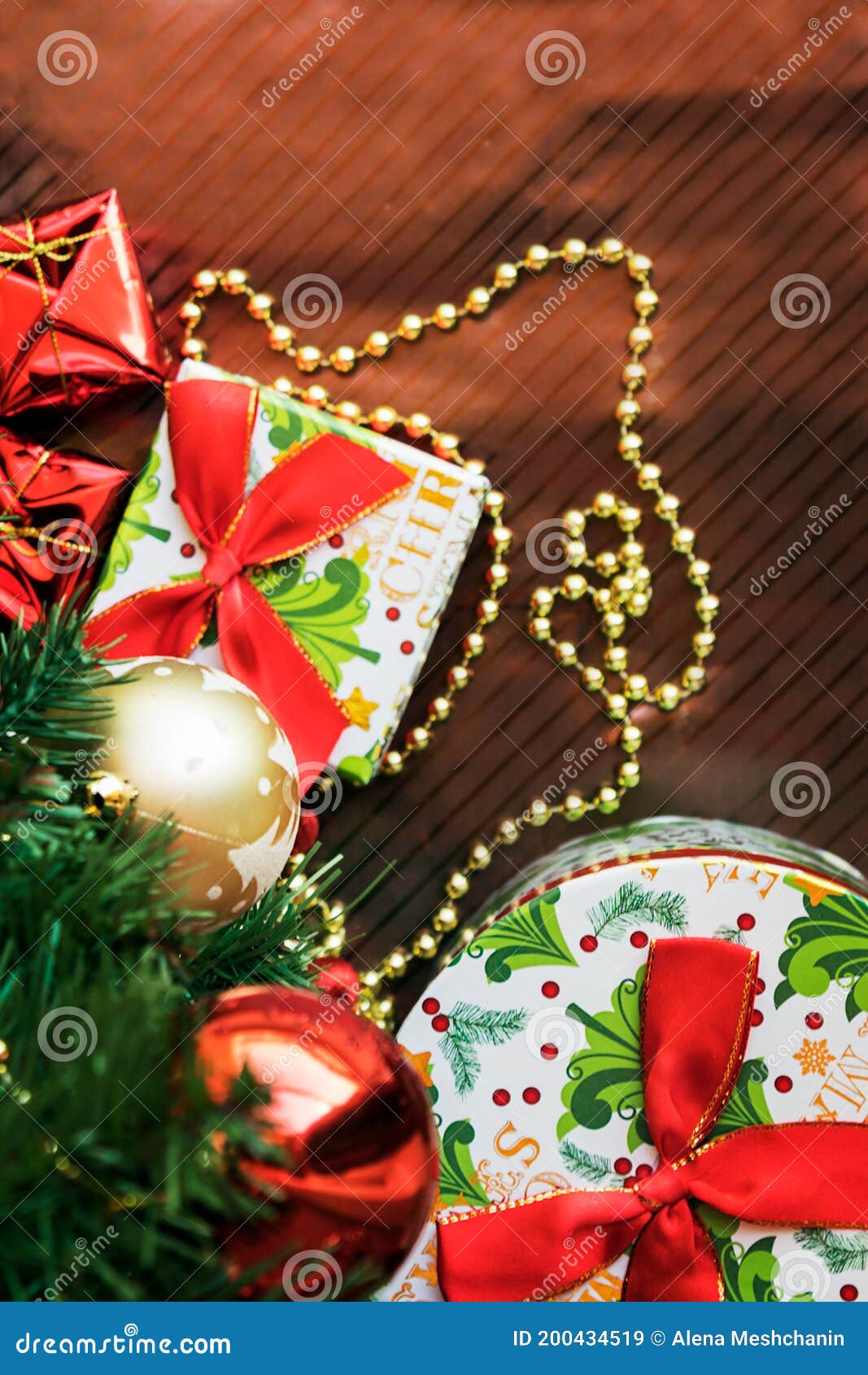 Christmas Gift Boxes Under the Christmas Tree. Stock Image - Image of ...