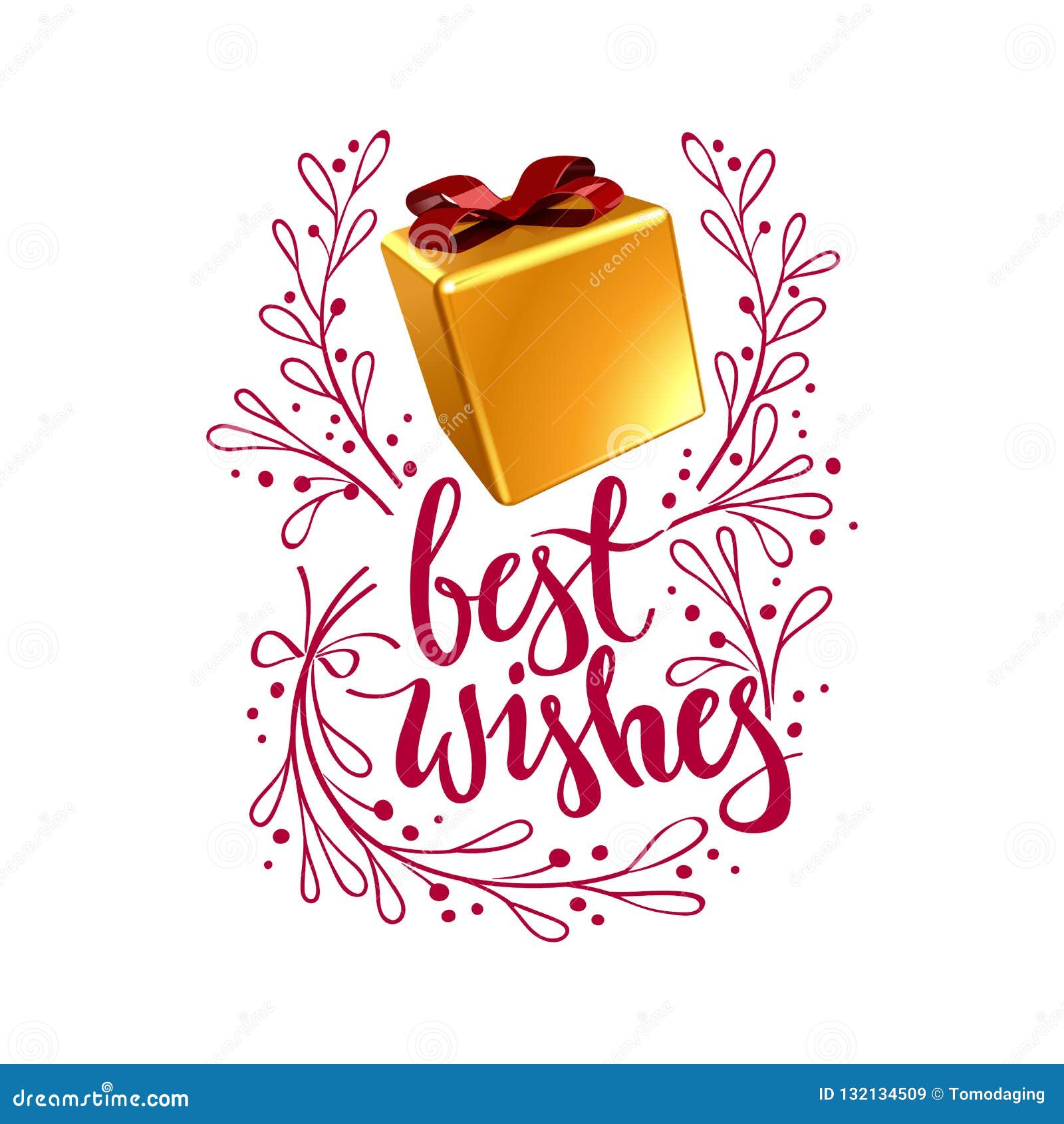 Christmas Gift with Calligraphy Design Decorative Stock Vector ...