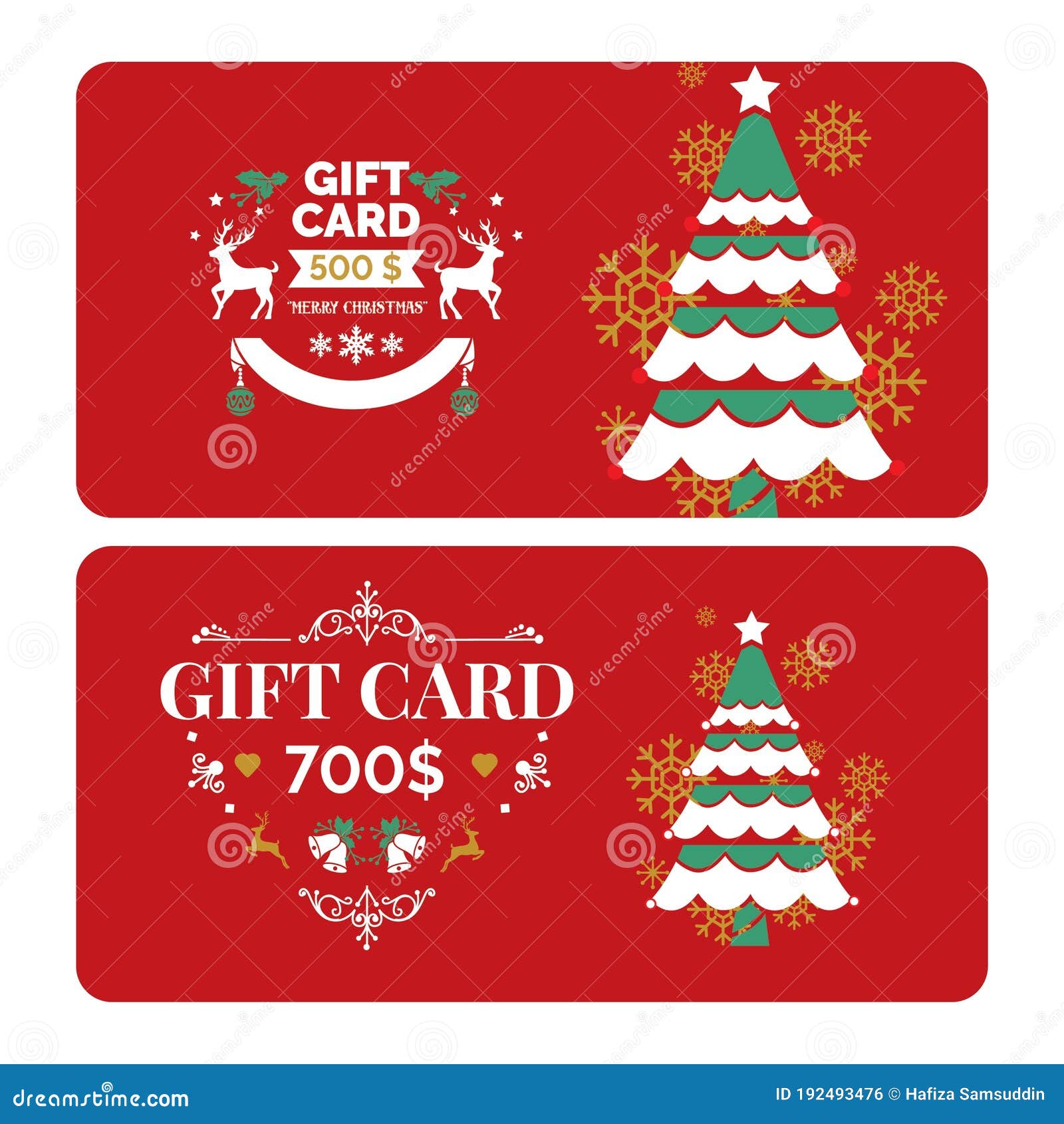 Christmas Gift Card Design. Vector Illustration Decorative Design Stock ...