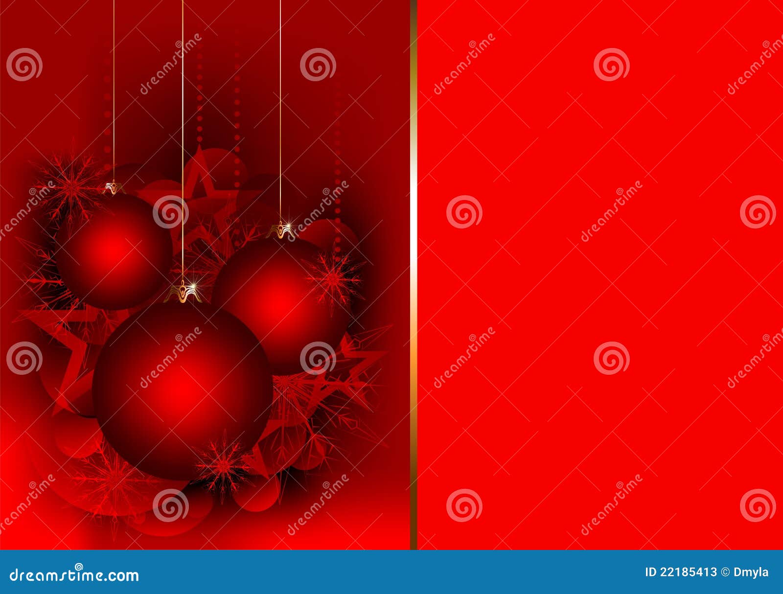 Christmas Gift Card with Red Balls Stock Vector - Illustration of event ...