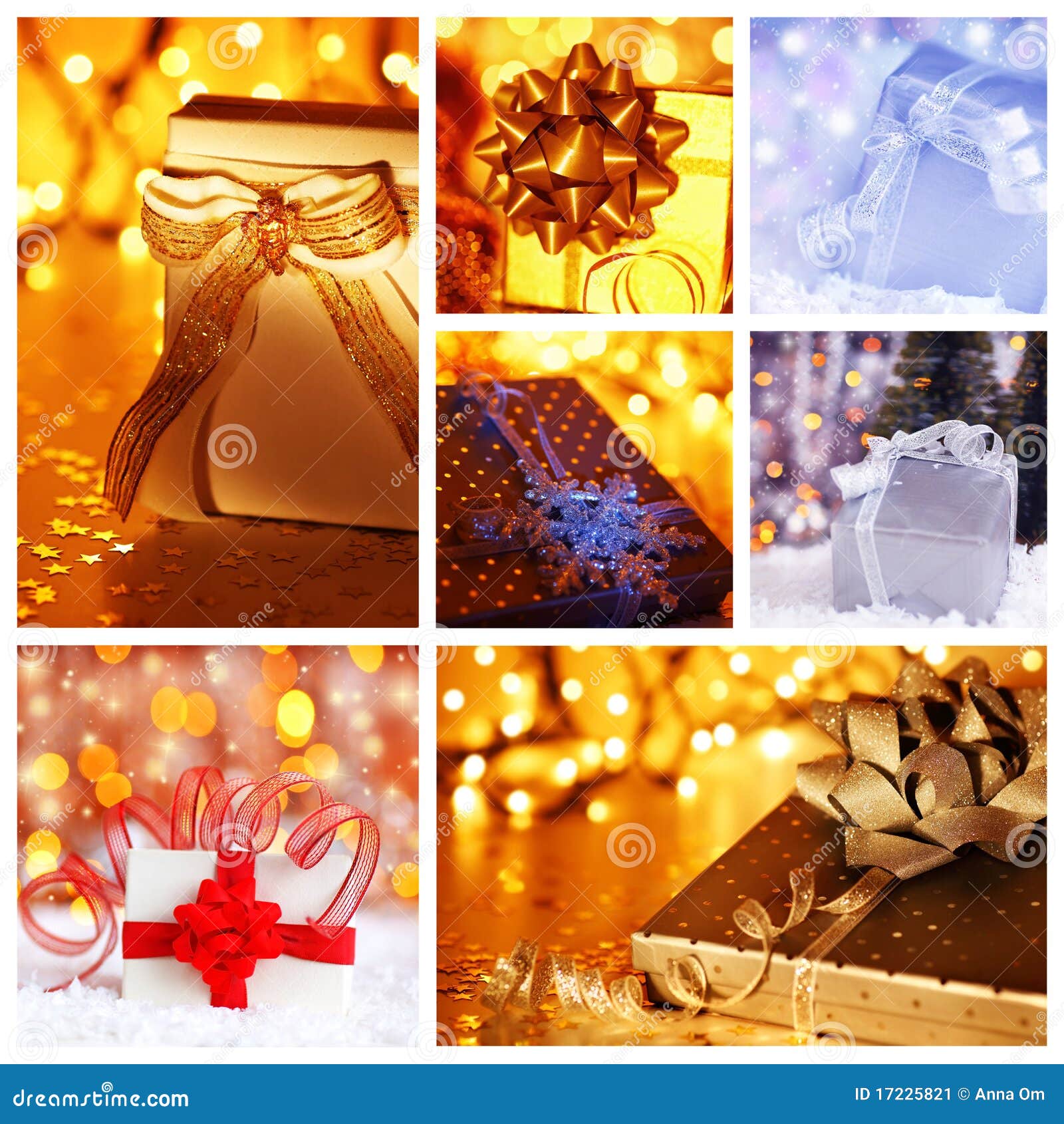 Christmas Gift Concept Collage Stock Image - Image of decoration, light ...
