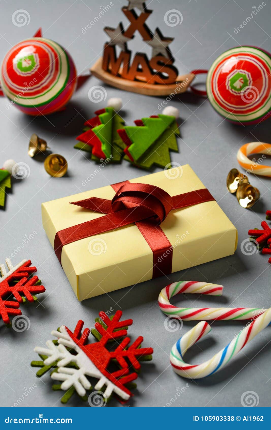 Christmas Gift and Decorations on the Table Stock Photo - Image of ...