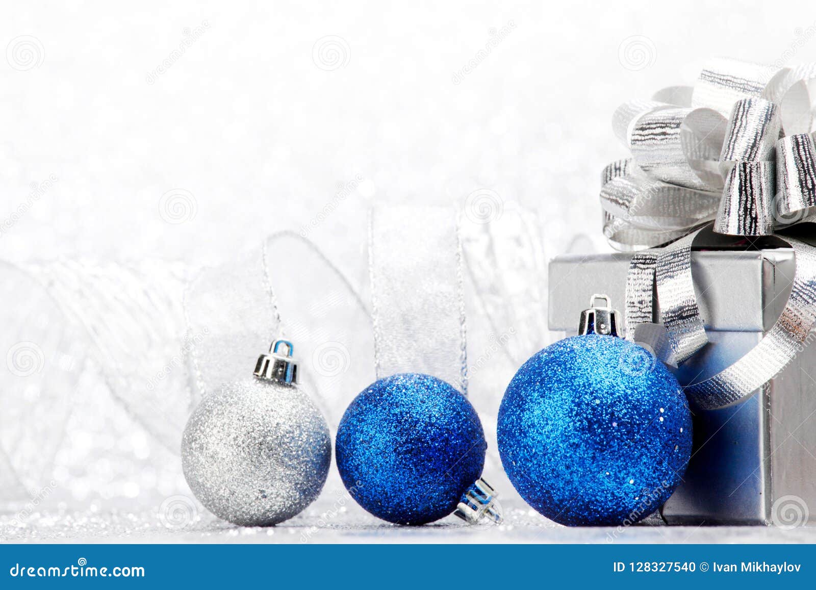 Christmas Gift and Decorative Balls Stock Photo - Image of white ...