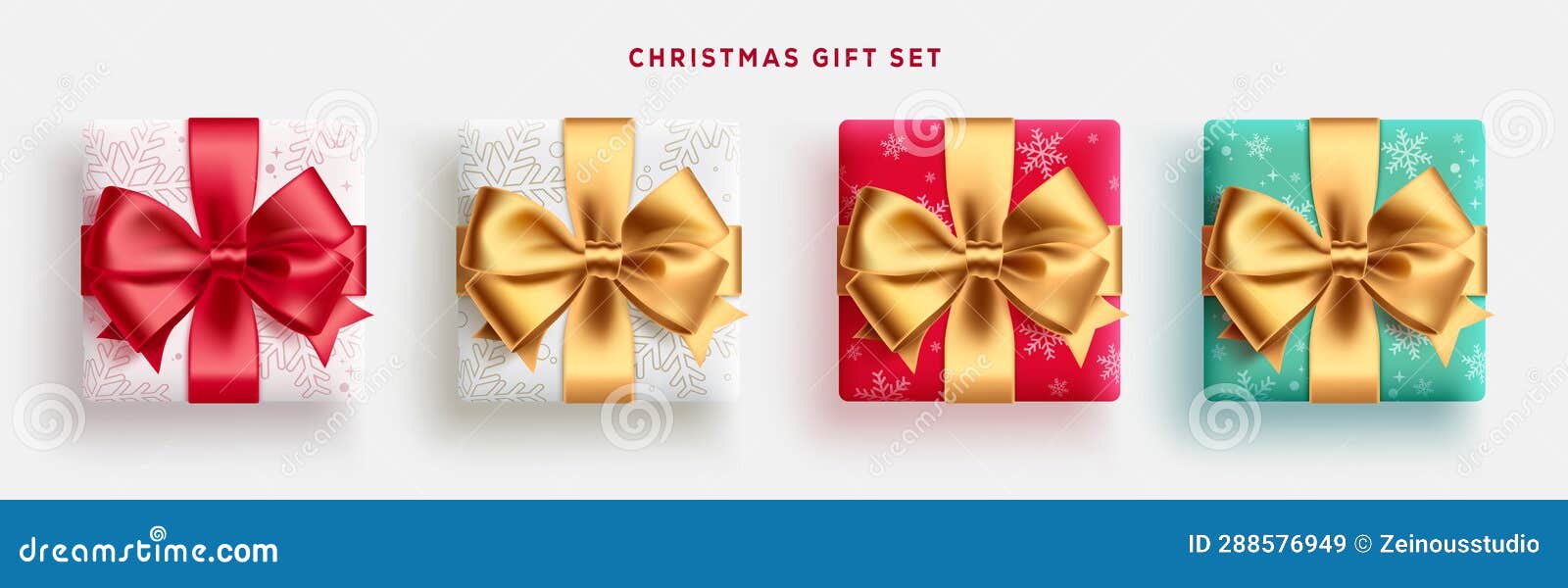 Christmas Gift Elements Vector Set Design. Christmas Gift Set with ...