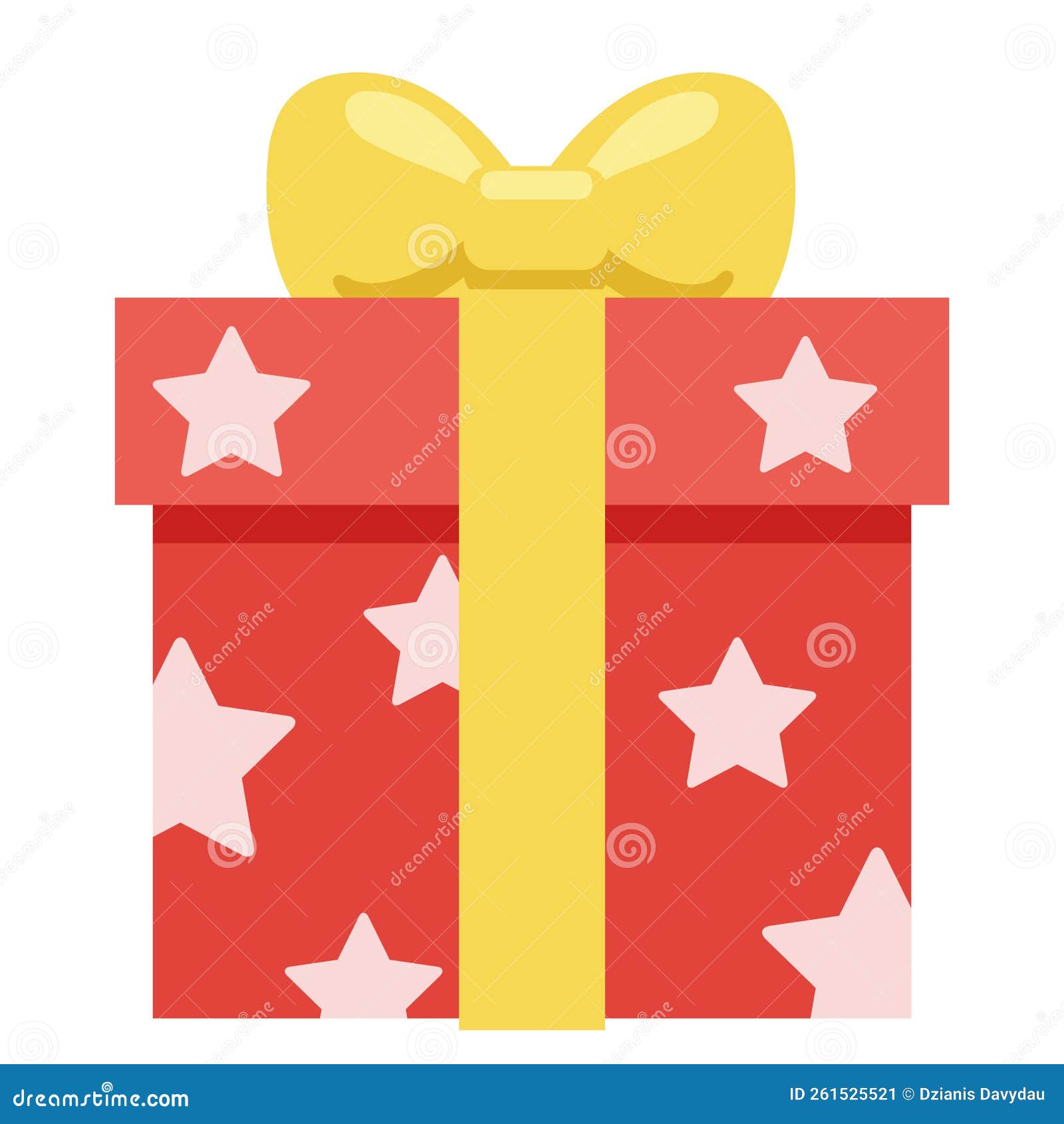 Christmas Gift in a Red Box with Stars and Bow Stock Vector ...