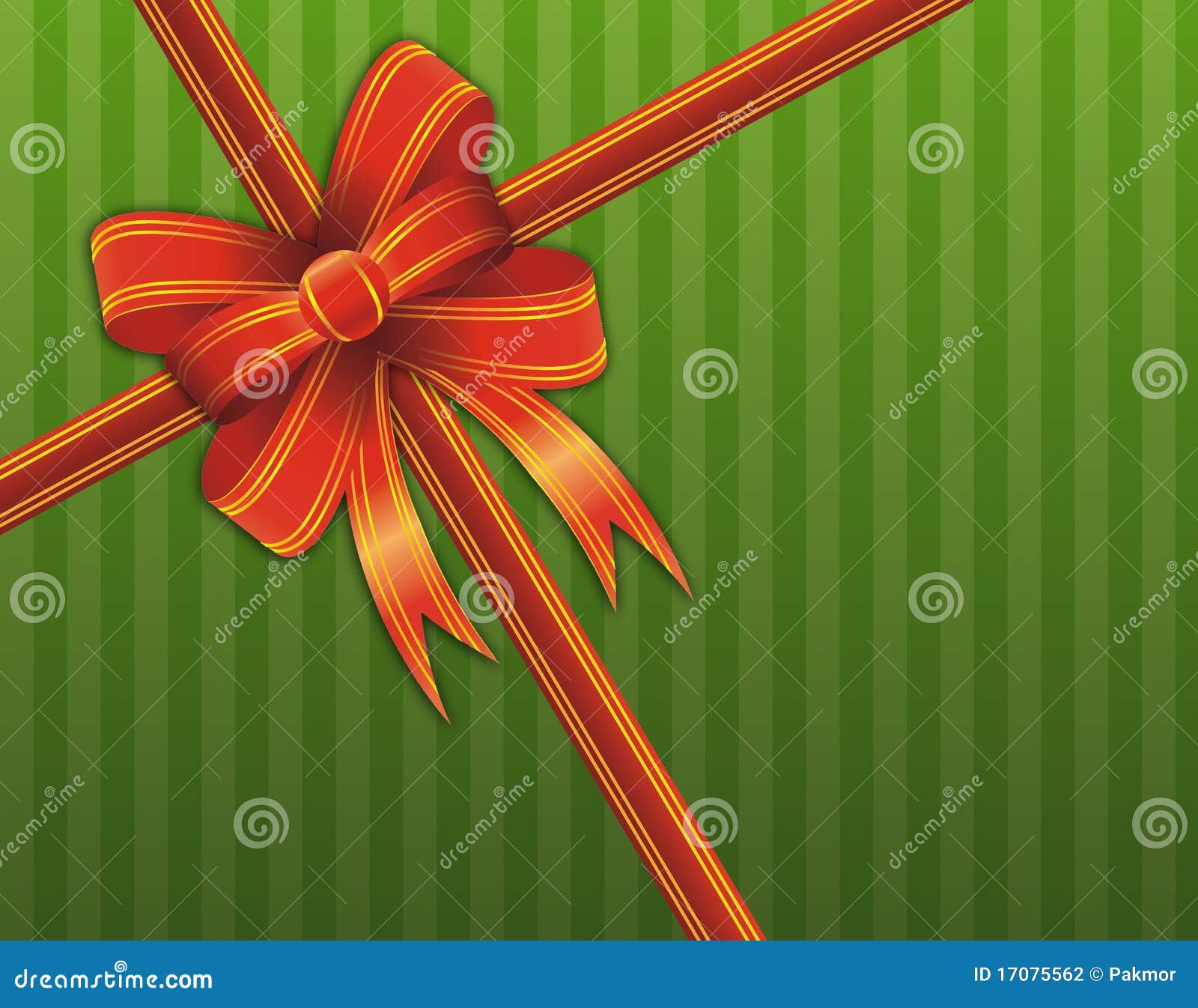Christmas Gift with Red Ribbon Stock Illustration - Illustration of ...