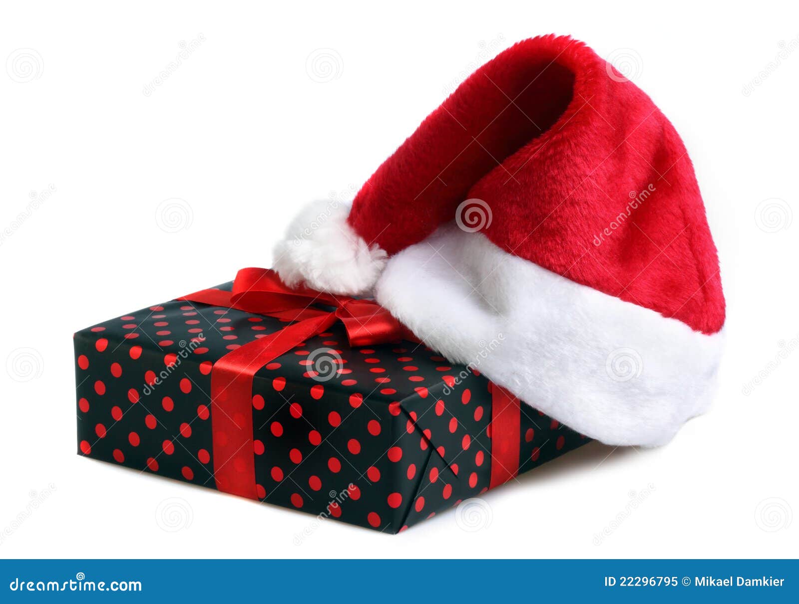 Christmas Gift and Santa Hat Stock Image - Image of santa, package ...