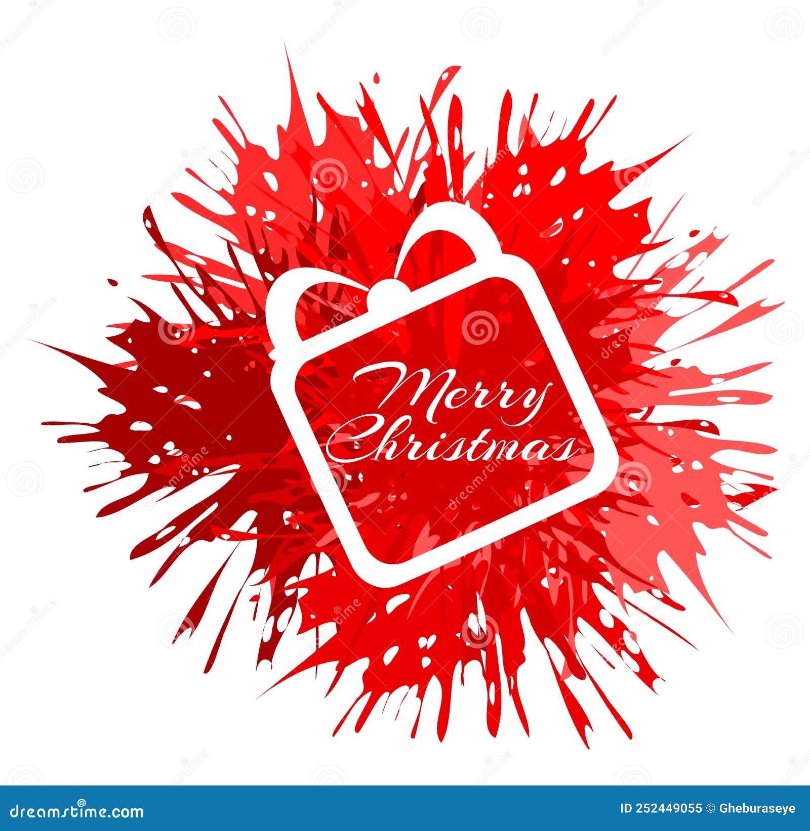 Christmas Gift in Splashes of Color, Red, Isolated. Stock Vector ...