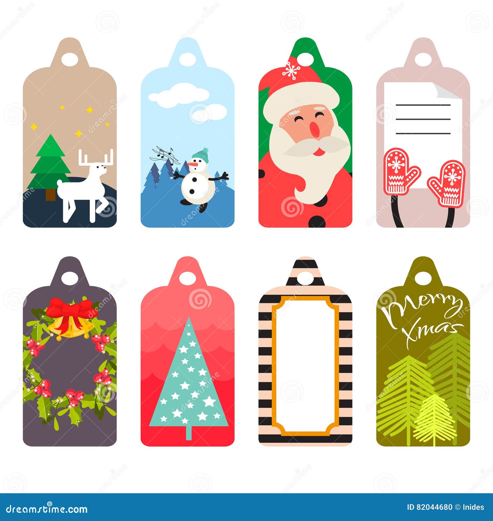 Christmas Gift Tag Vector Set. Stock Vector - Illustration of santa ...