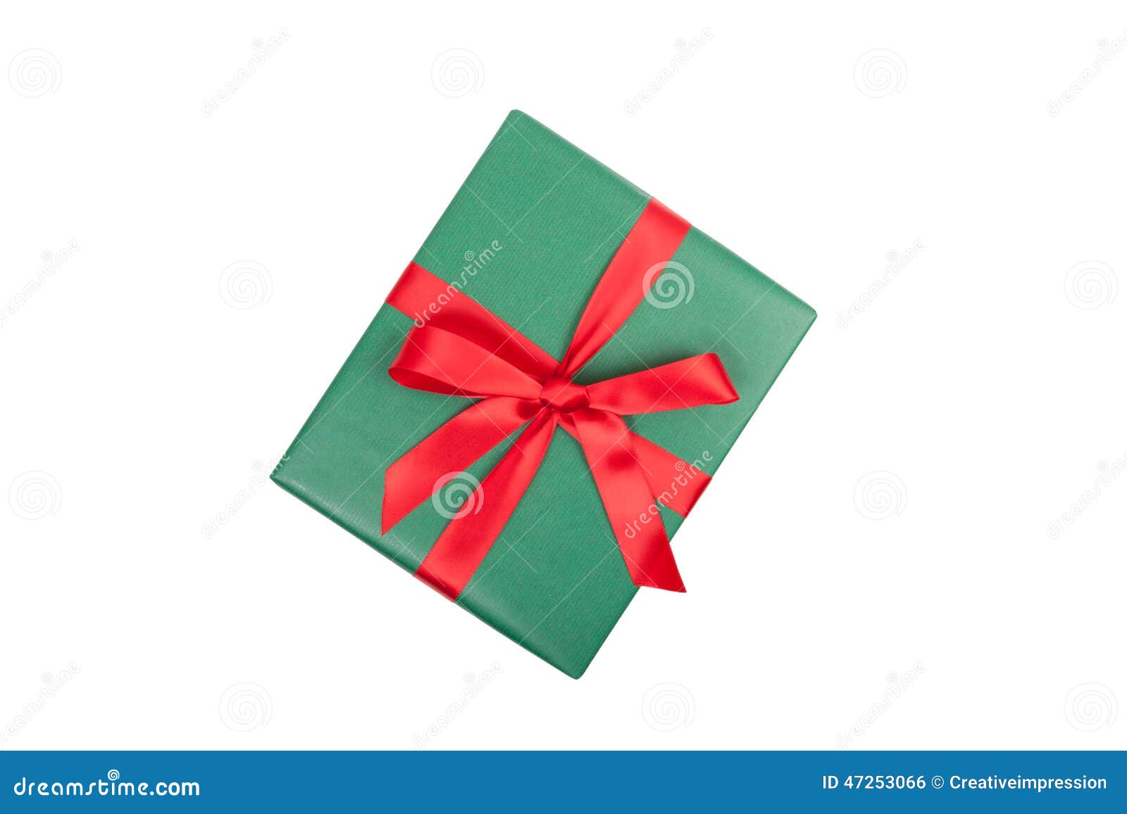 Top View Of A Gift Box Wrapped In Pink Dotted Paper, Heart Shaped Love ...