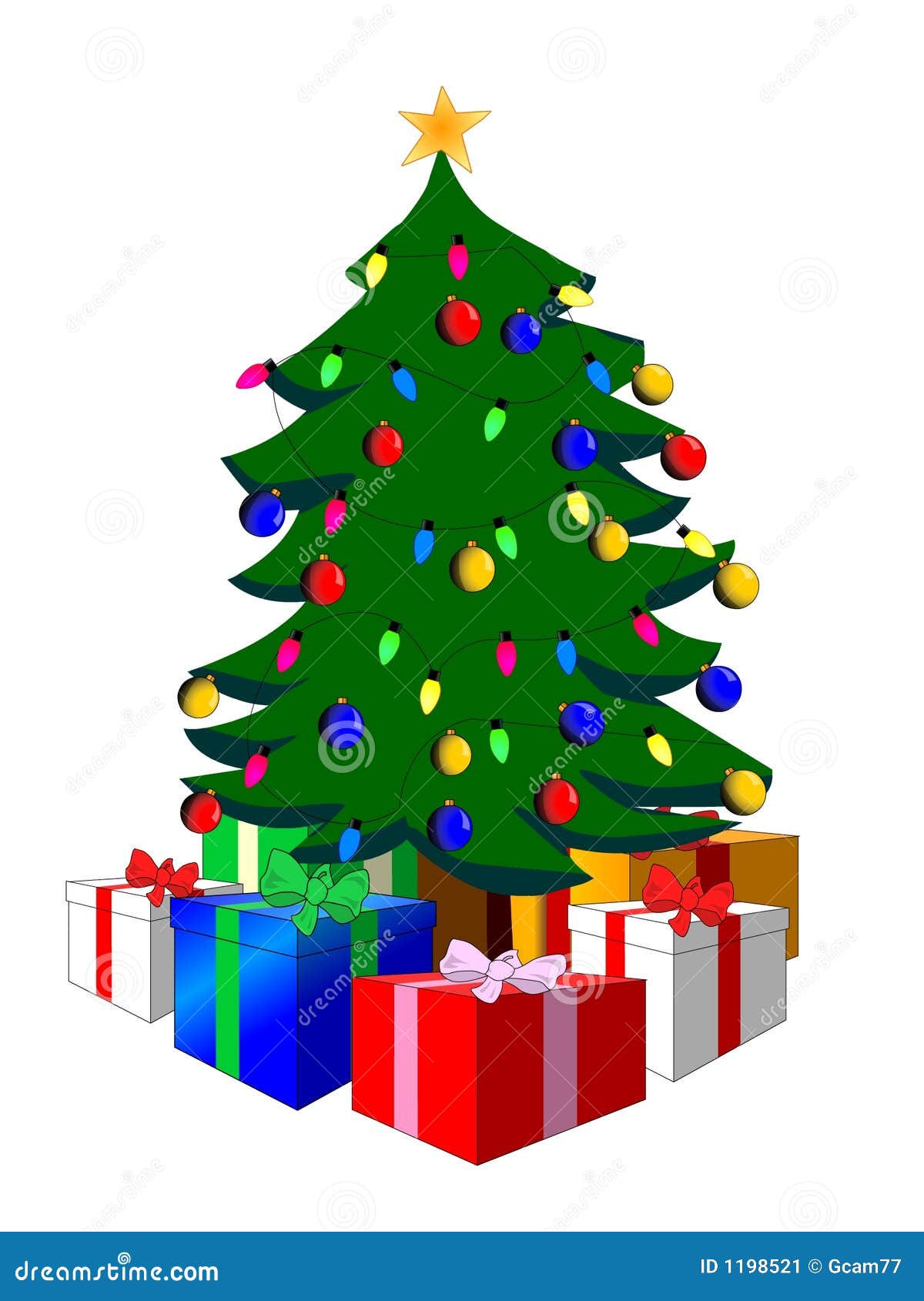 Christmas Gift Tree stock illustration. Illustration of generous - 1198521