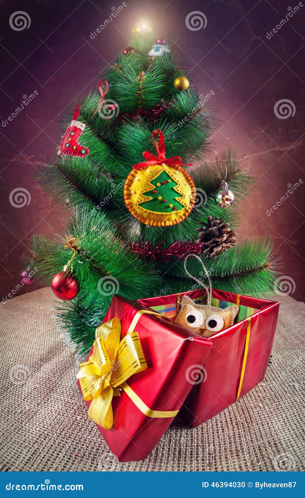 Christmas Gift Under the Tree Stock Photo - Image of gift, handmade ...