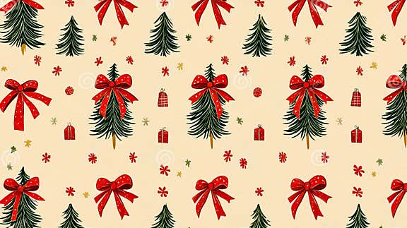 Christmas Gift Wrap Pattern, Printable, Plain Background Stock ...