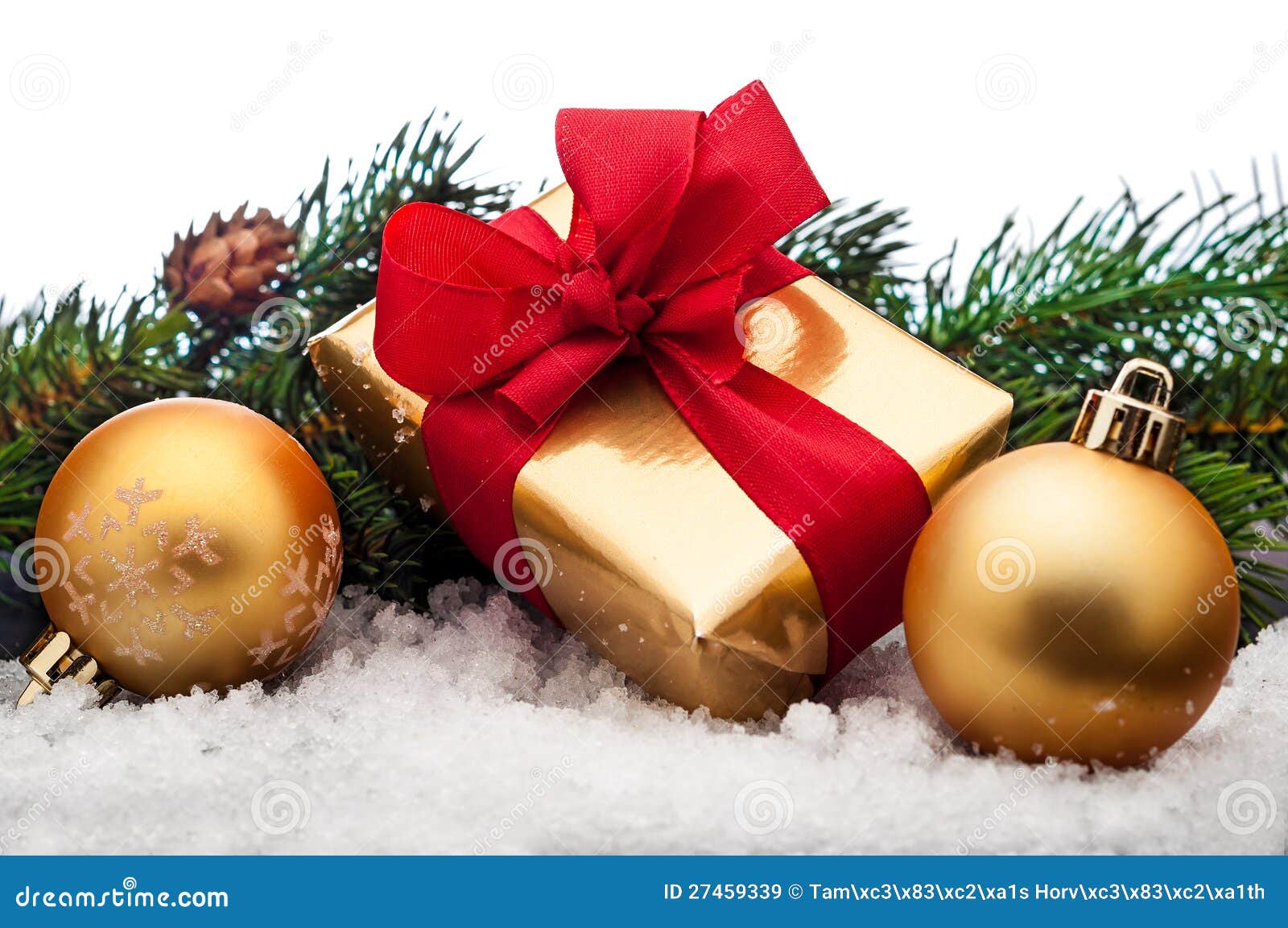 Christmas Gifts, with Balls Stock Image - Image of ornament, sale: 27459339