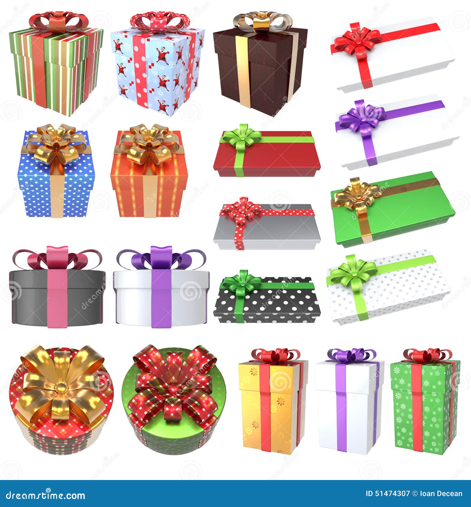 Christmas Gifts 3D Set 3 stock illustration. Illustration of birthday ...