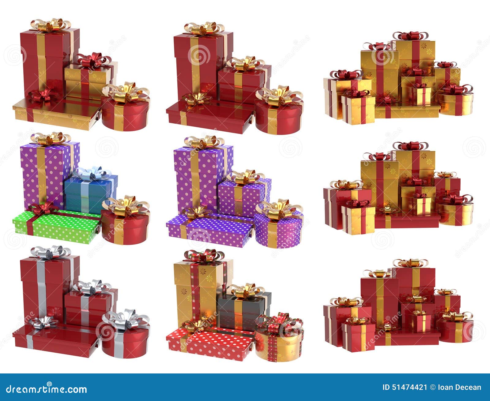 Christmas Gifts 3D Set 1 stock illustration. Illustration of celebrate ...