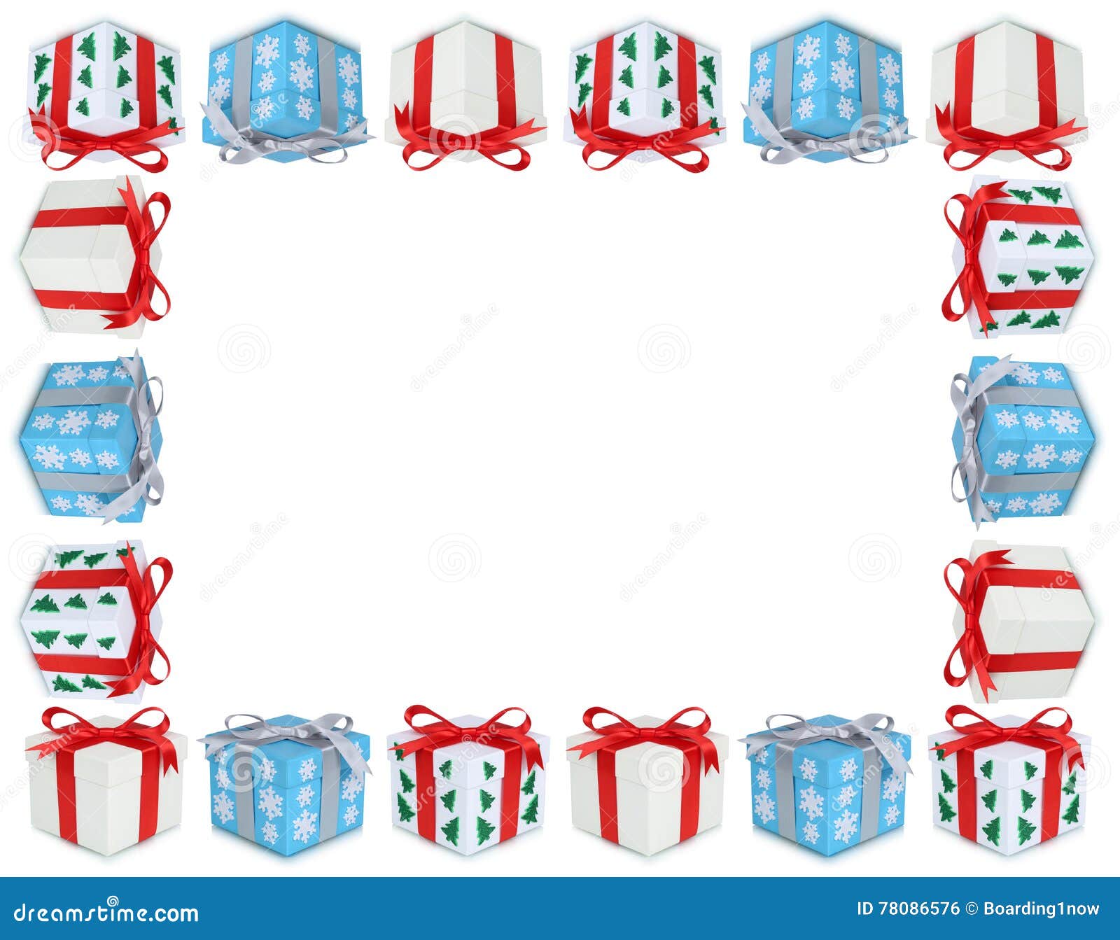 Christmas Gifts Gift Box Present Frame Copyspace Copy Space Isolated on ...