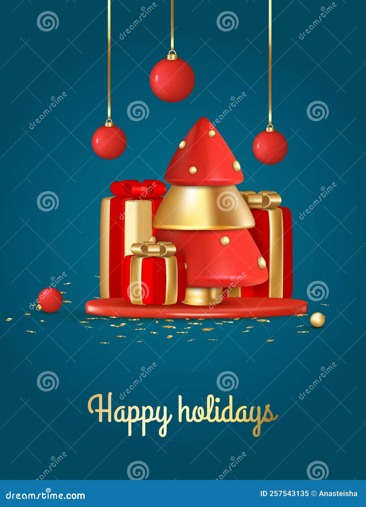 Christmas Gifts Holiday Realistic 3d Objects. Christmas Decorative ...