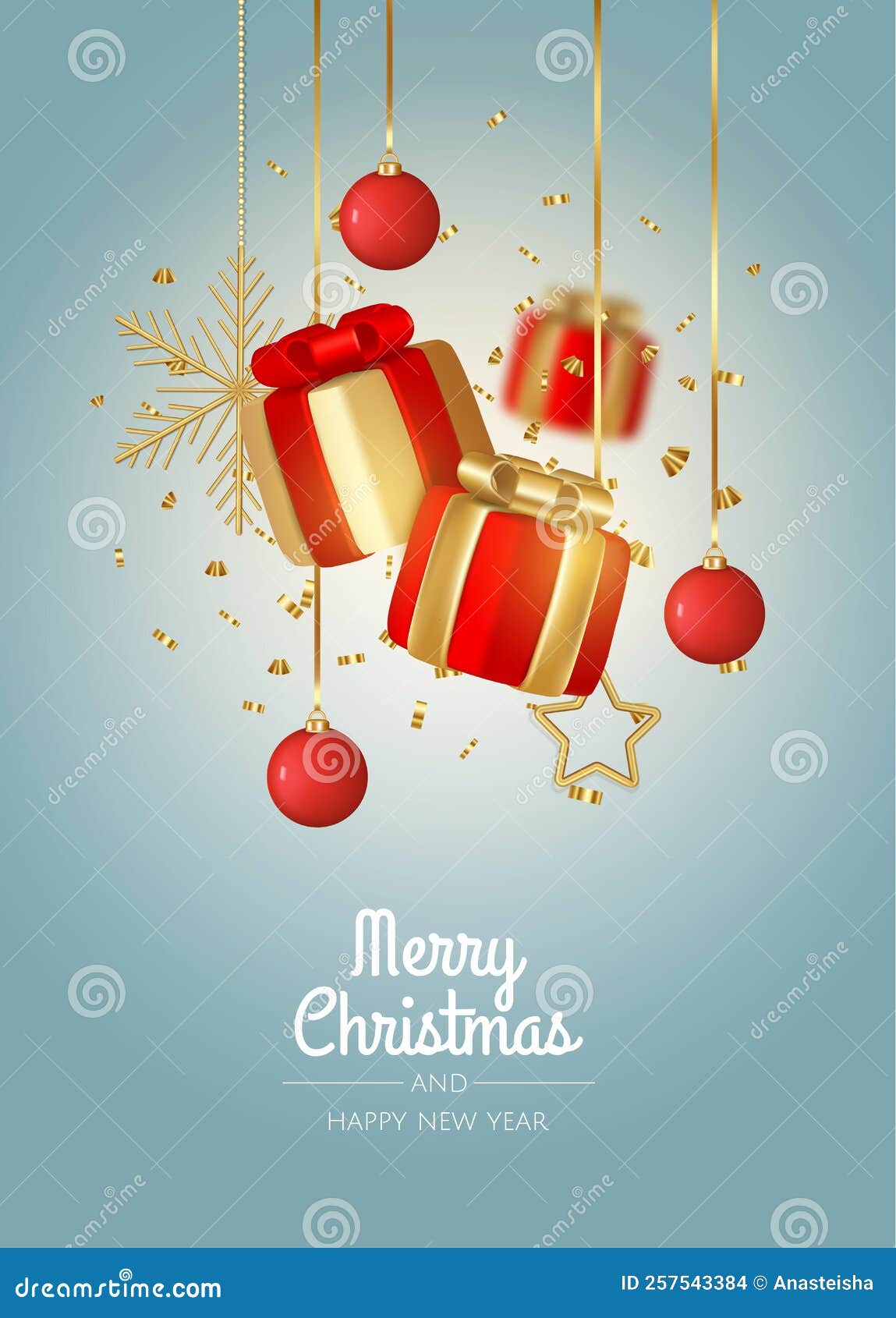 Christmas Gifts Holiday Realistic 3d Objects. Christmas Decorative ...