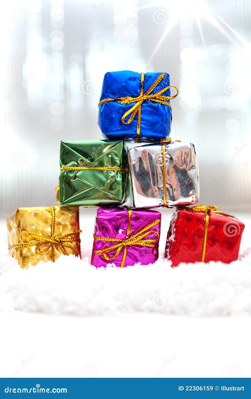 Christmas gifts in snow stock image. Image of christmas - 22306159